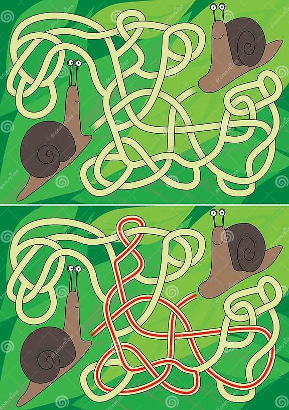 Snail maze stock vector. Illustration of drawing, snail - 51796417