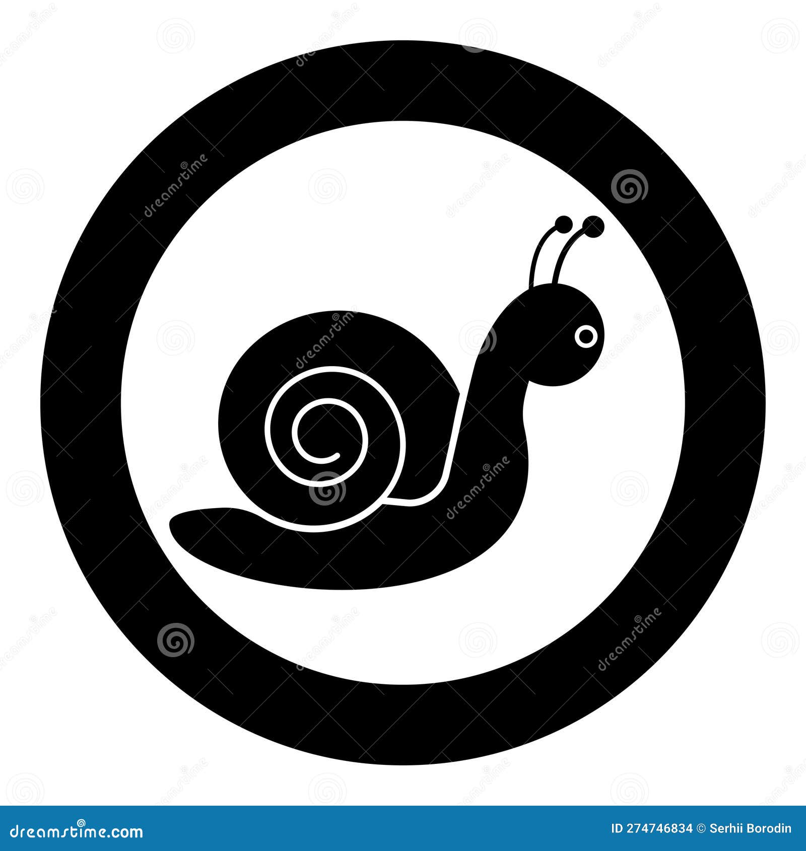 Snail Mollusc Icon in Circle Round Black Color Vector Illustration ...