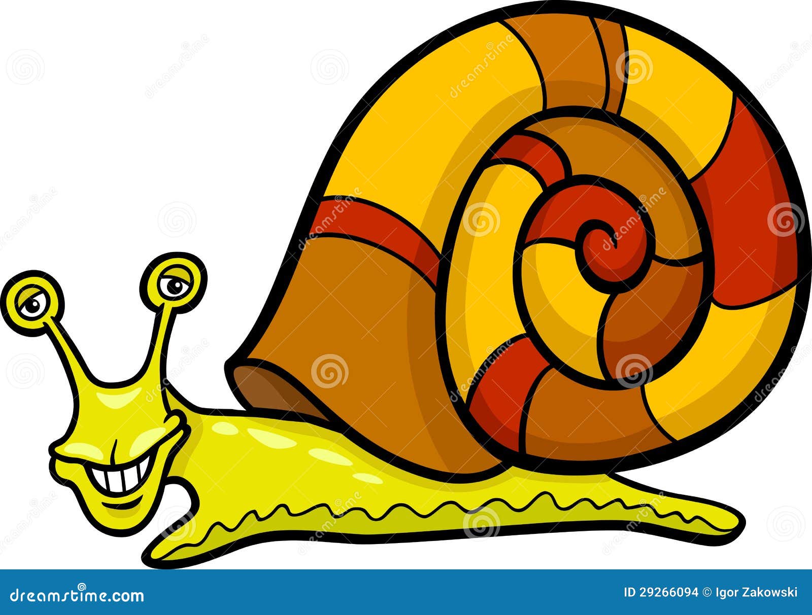 Snail Mollusk Cartoon Illustration Stock Vector - Illustration of ...