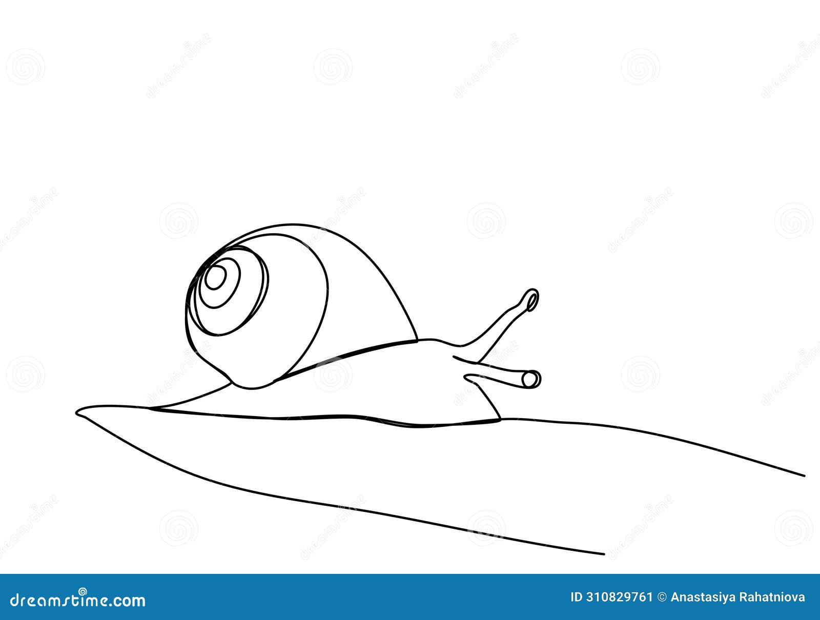 Snail. One Line Drawing Animation with Alpha Channel Stock Vector ...