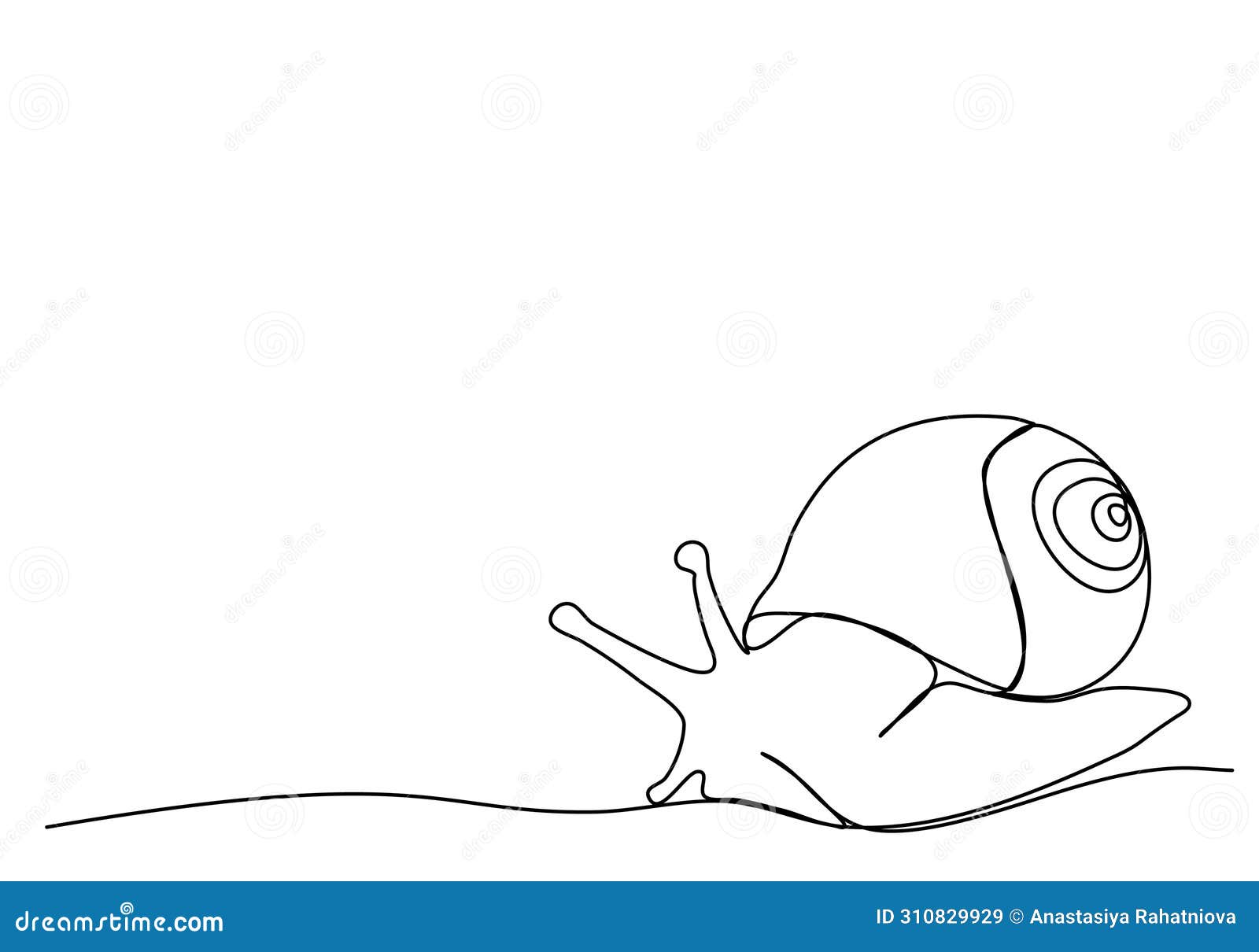 Snail. One Line Drawing Animation with Alpha Channel Stock Illustration ...