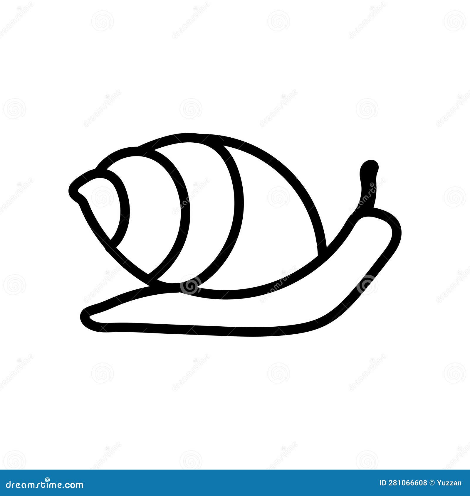 Snail Outline Illustration On White Background. Slow Pace Concept ...