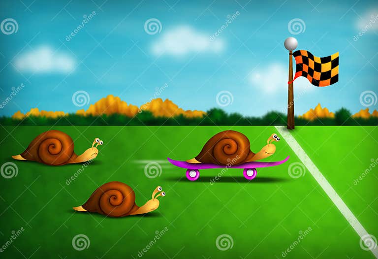 Snail race stock illustration. Illustration of superiority - 8201505