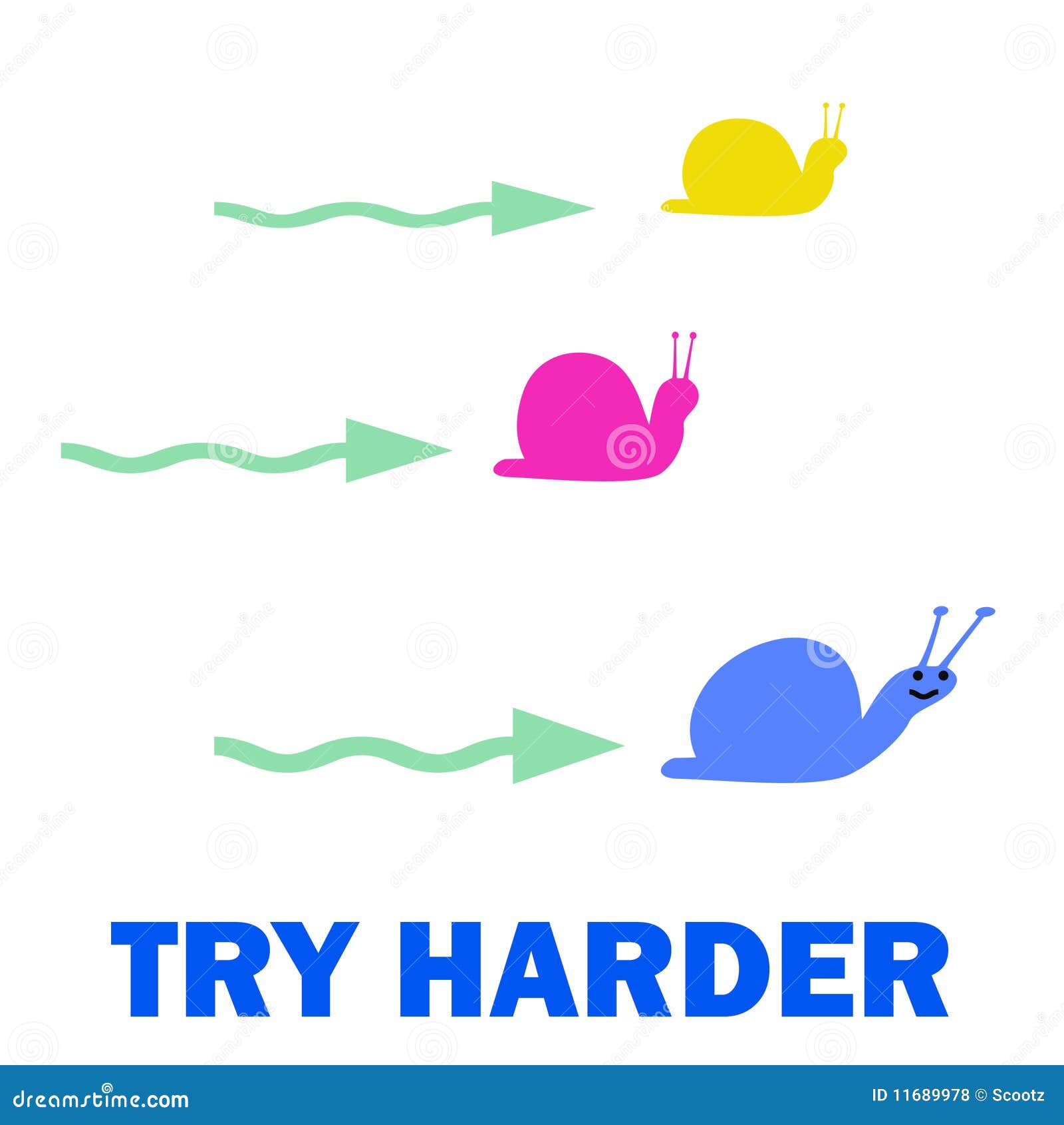 Race Snails To Reach The Finish Line Vector Illustration ...