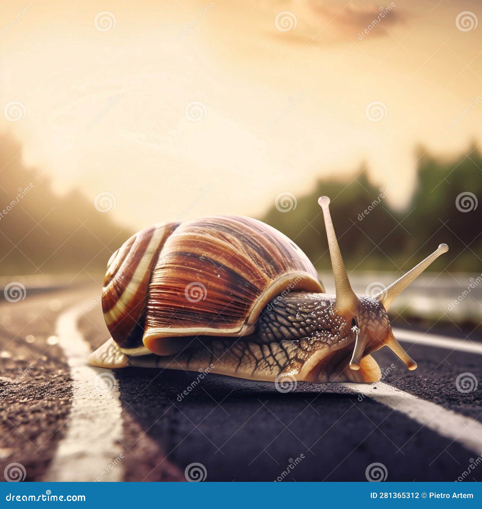 Snail Racer on the Race Track at a Higher Speed, Generative AI Stock ...