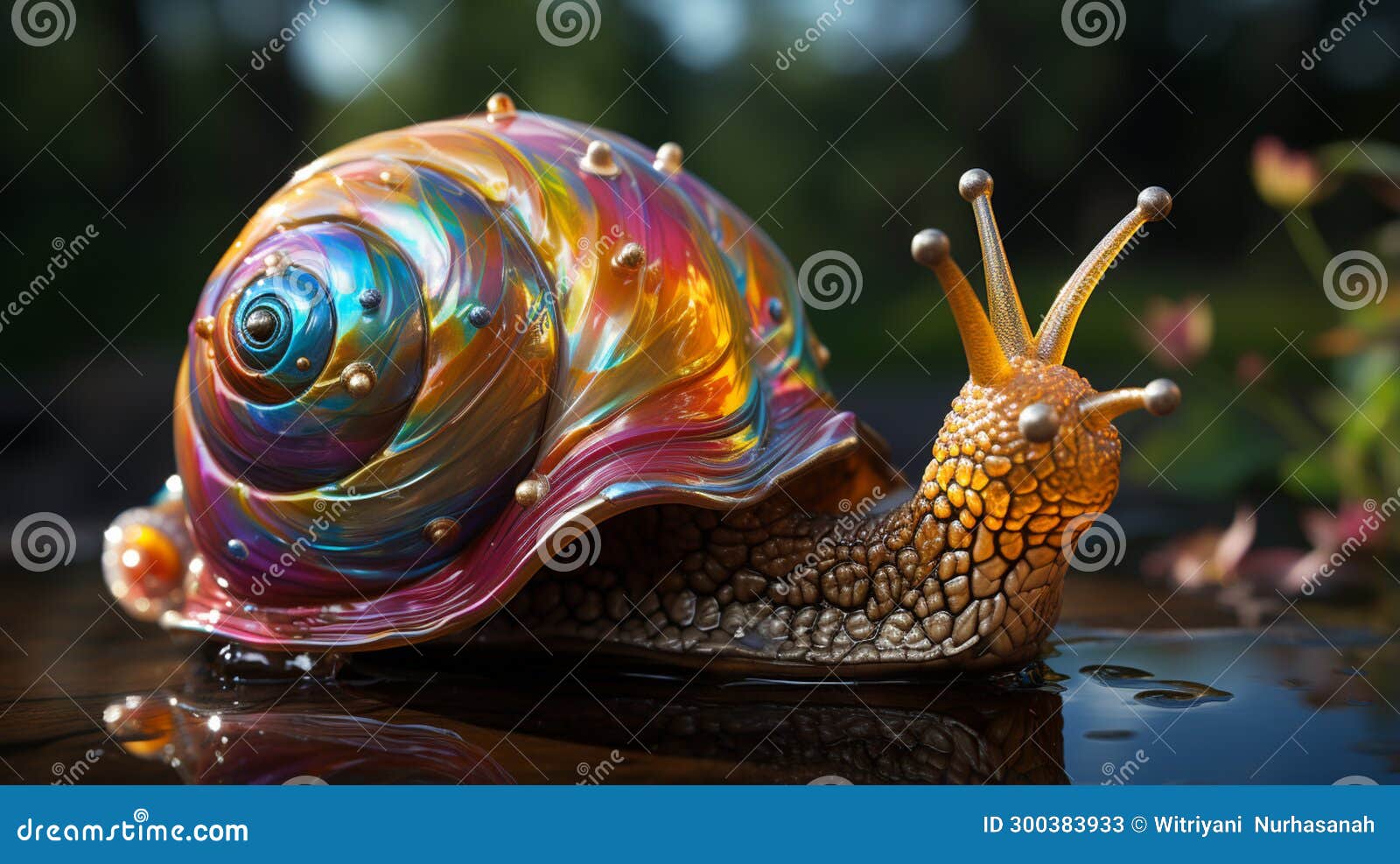 Snail with Rainbow Shell. Cute Snail Character with Rainbow Shell ...