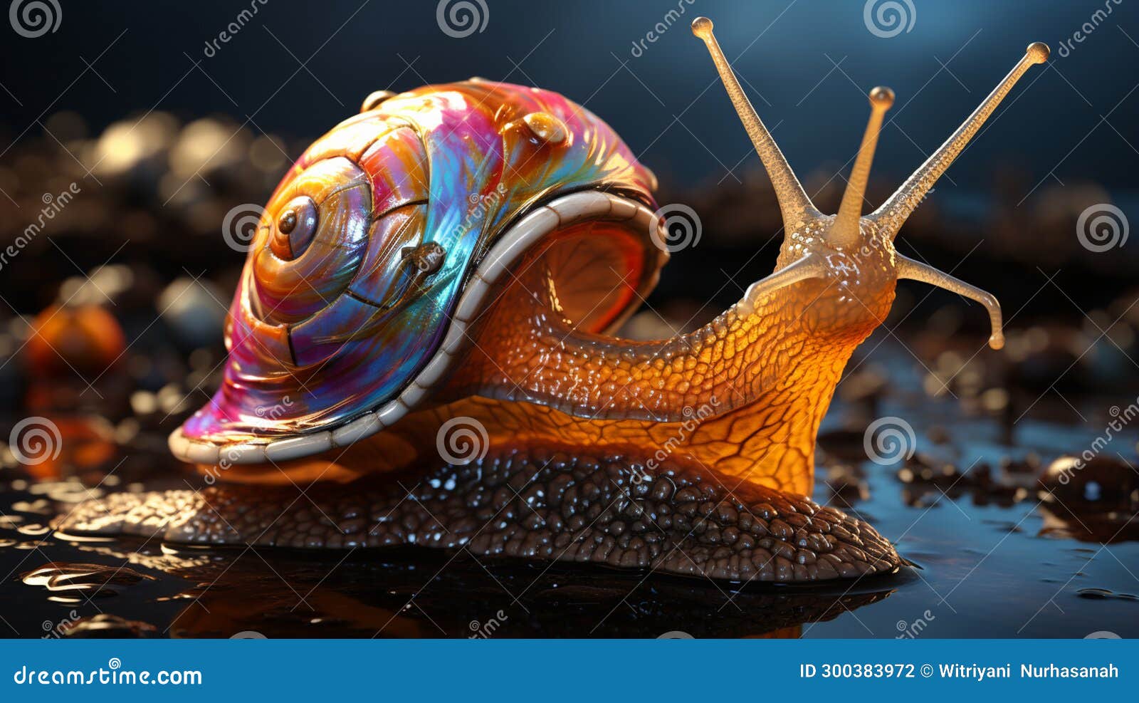 Snail with Rainbow Shell. Cute Snail Character with Rainbow Shell ...