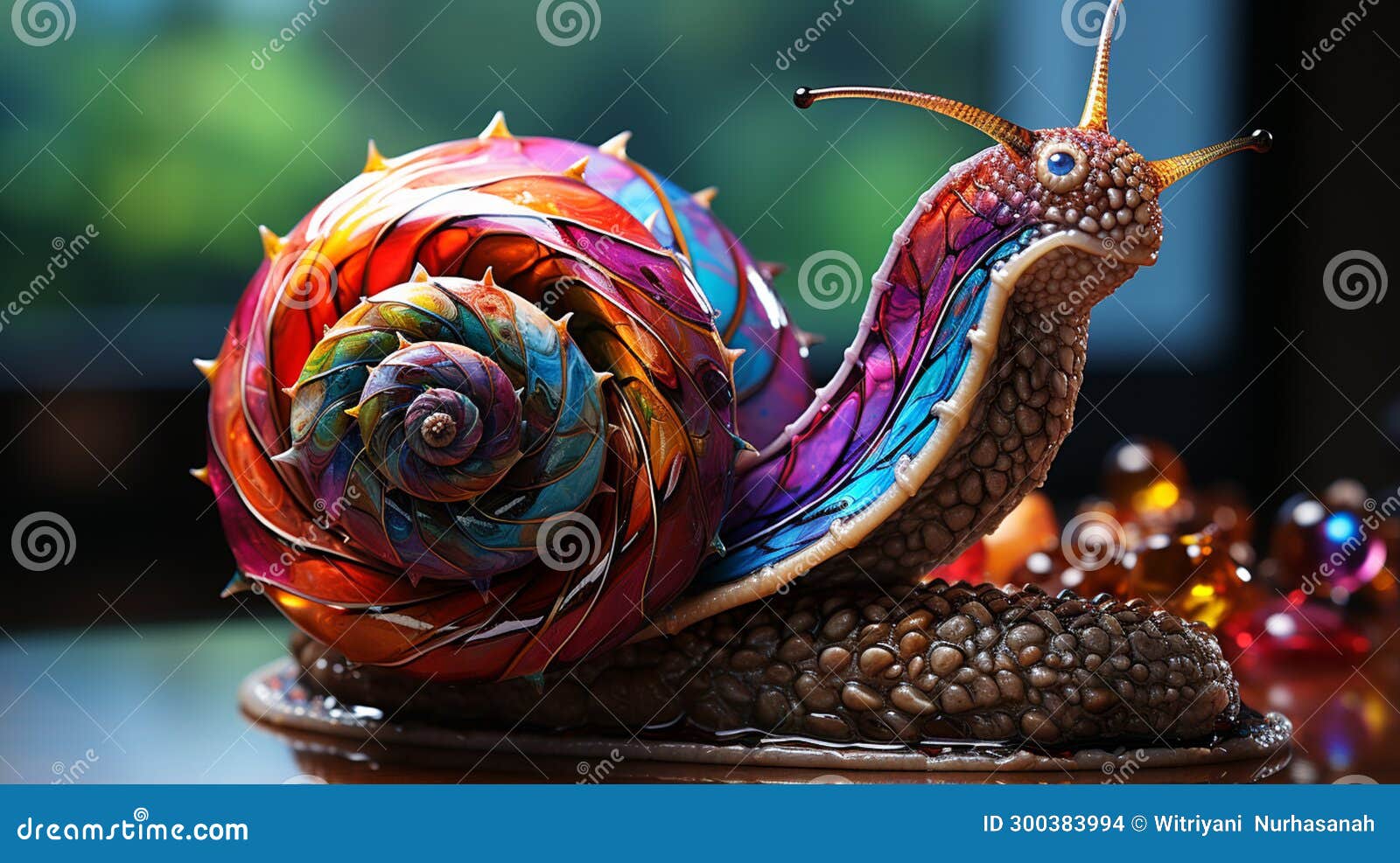 Snail with Rainbow Shell. Cute Snail Character with Rainbow Shell ...