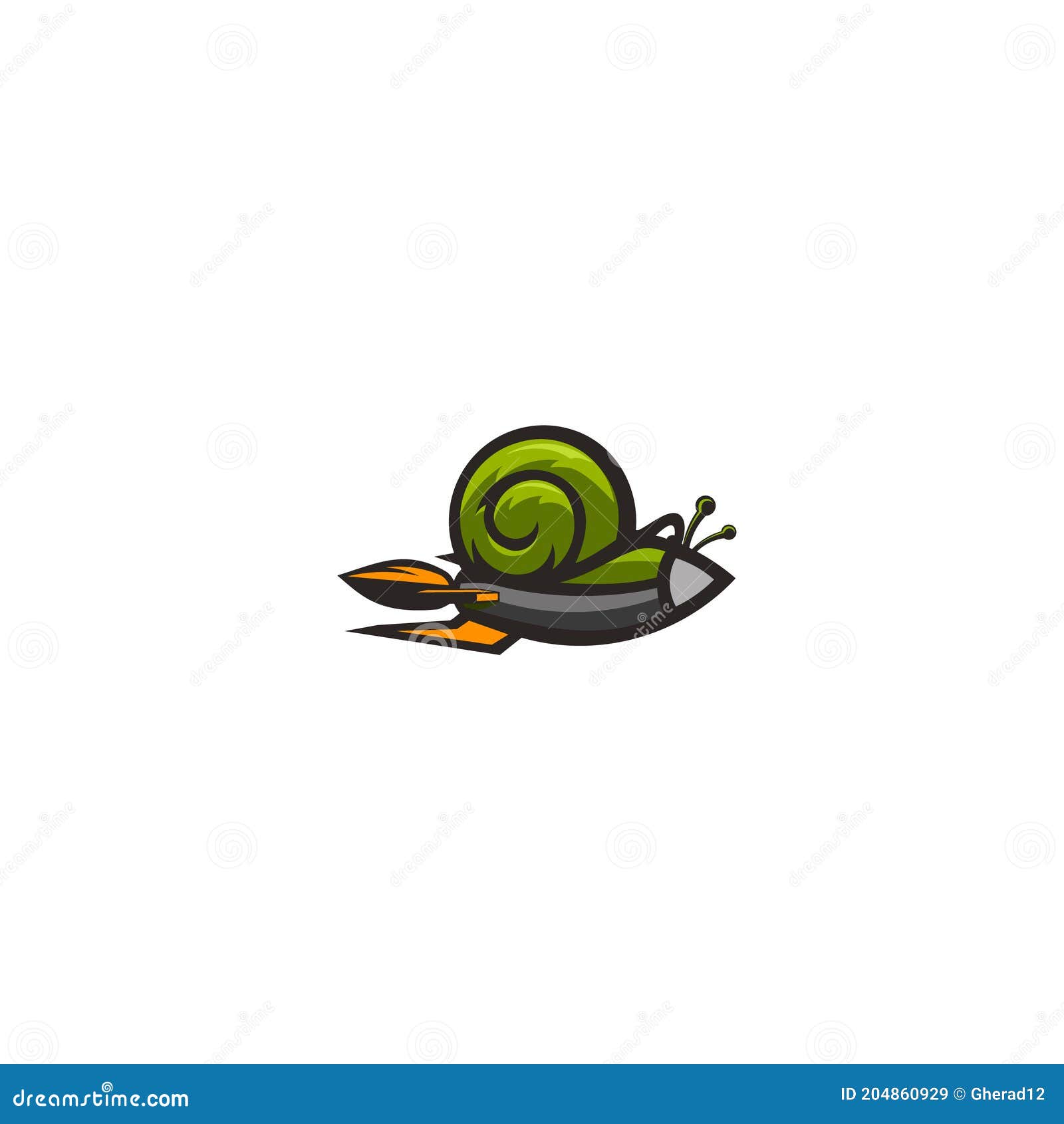 Snail rocket logo template stock illustration. Illustration of snail ...
