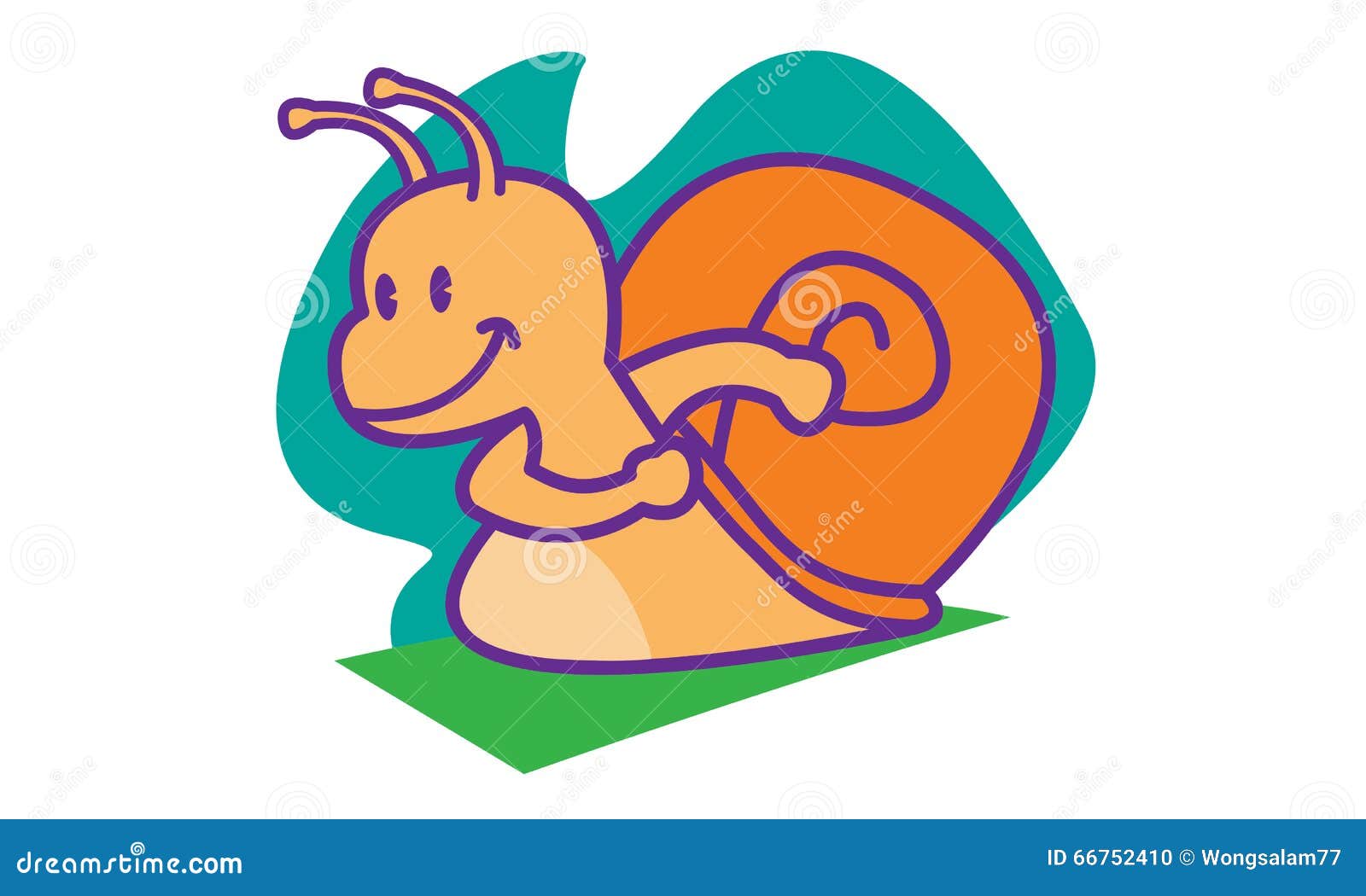 Snail Run stock vector. Illustration of vector, icon - 66752410