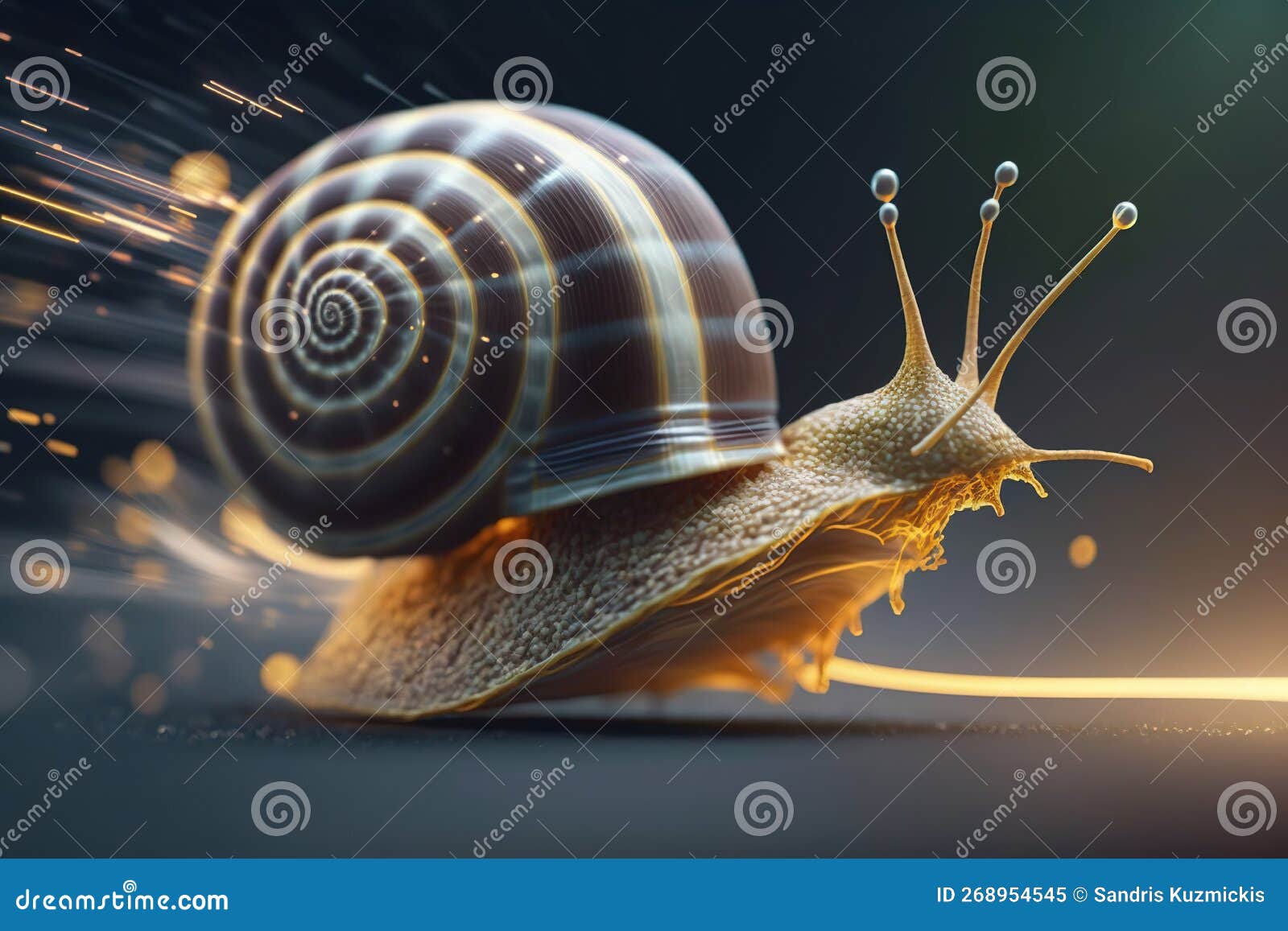 Snail Running at Lightspeed. Generative AI Stock Illustration ...