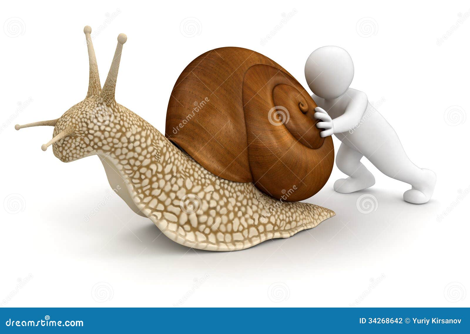 Snail and Running Man (clipping Path Included) Stock Illustration ...