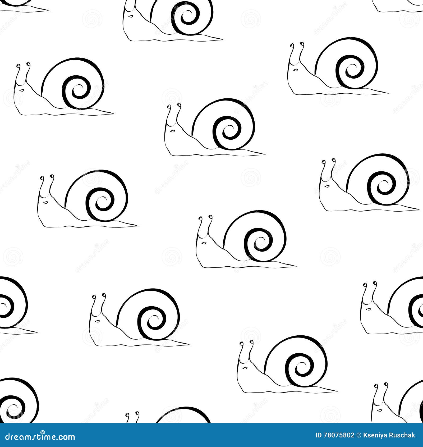 Snail seamless pattern stock vector. Illustration of drawing - 78075802