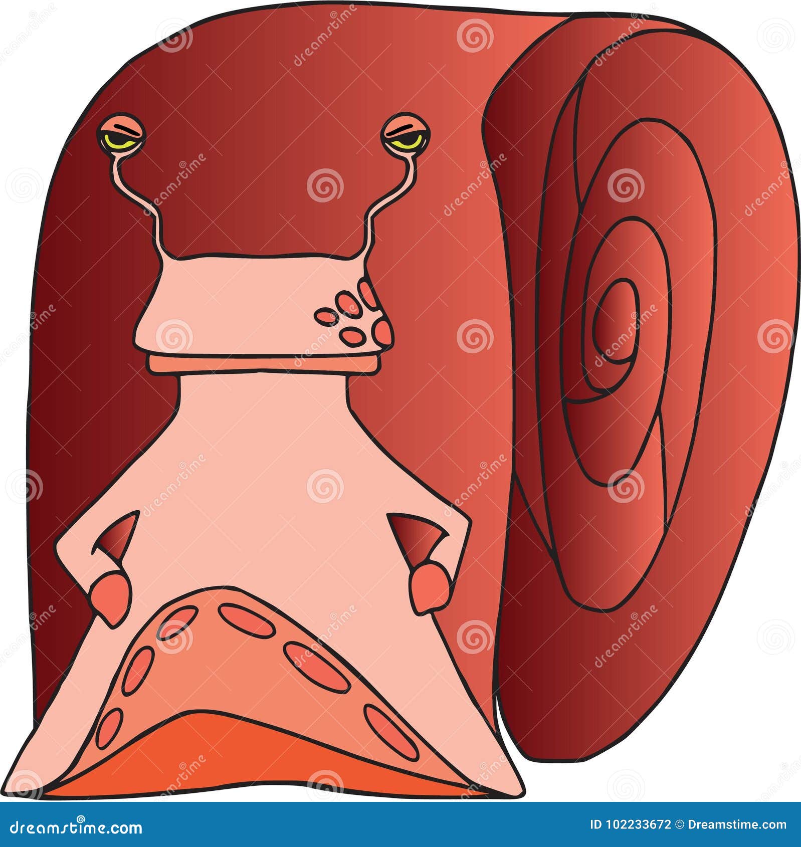 Snail with Serious Face. Flat Style Pattern, Cartoon Characters, Funny ...