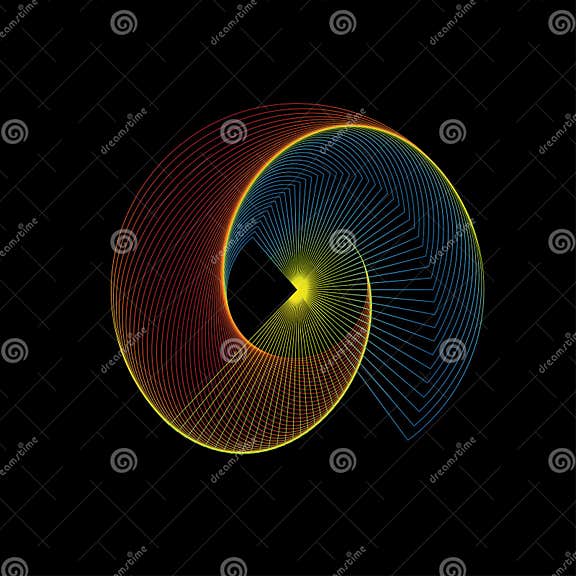Snail Shape Colorful Vector Image on Black Background Stock Photo ...