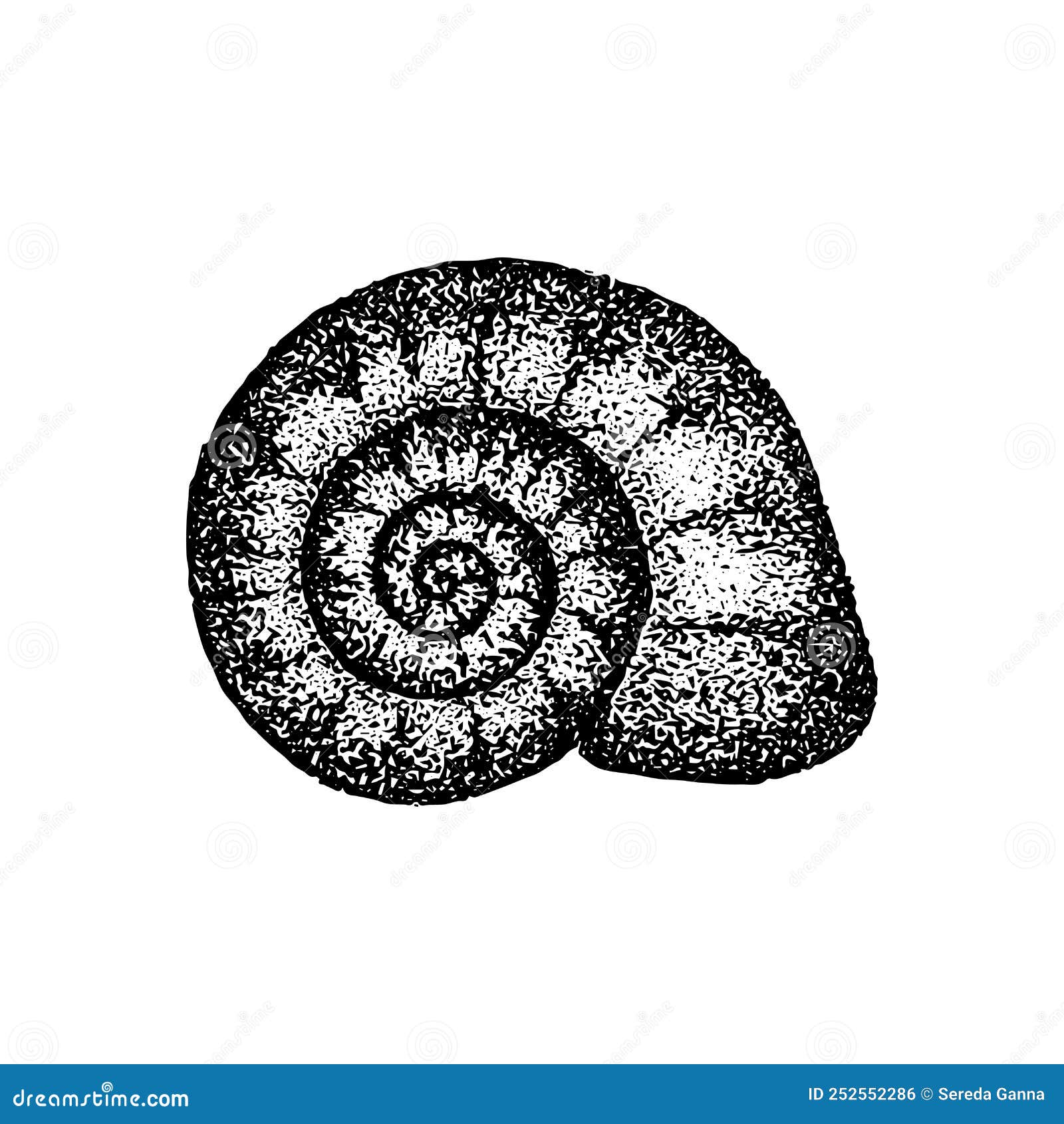 Snail Shell Dotwork Drawing Stock Vector - Illustration of dotwork ...
