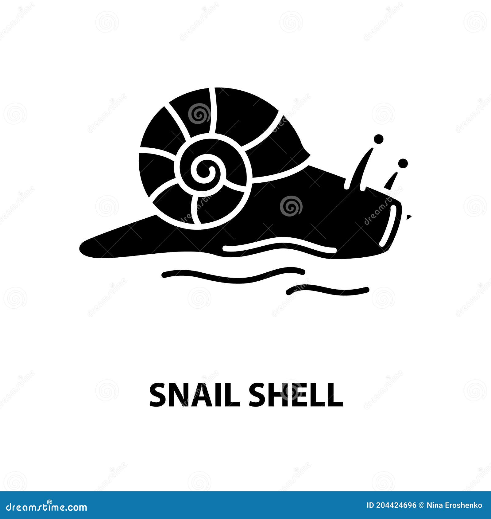 Snail Shell Icon, Black Vector Sign with Editable Strokes, Concept ...
