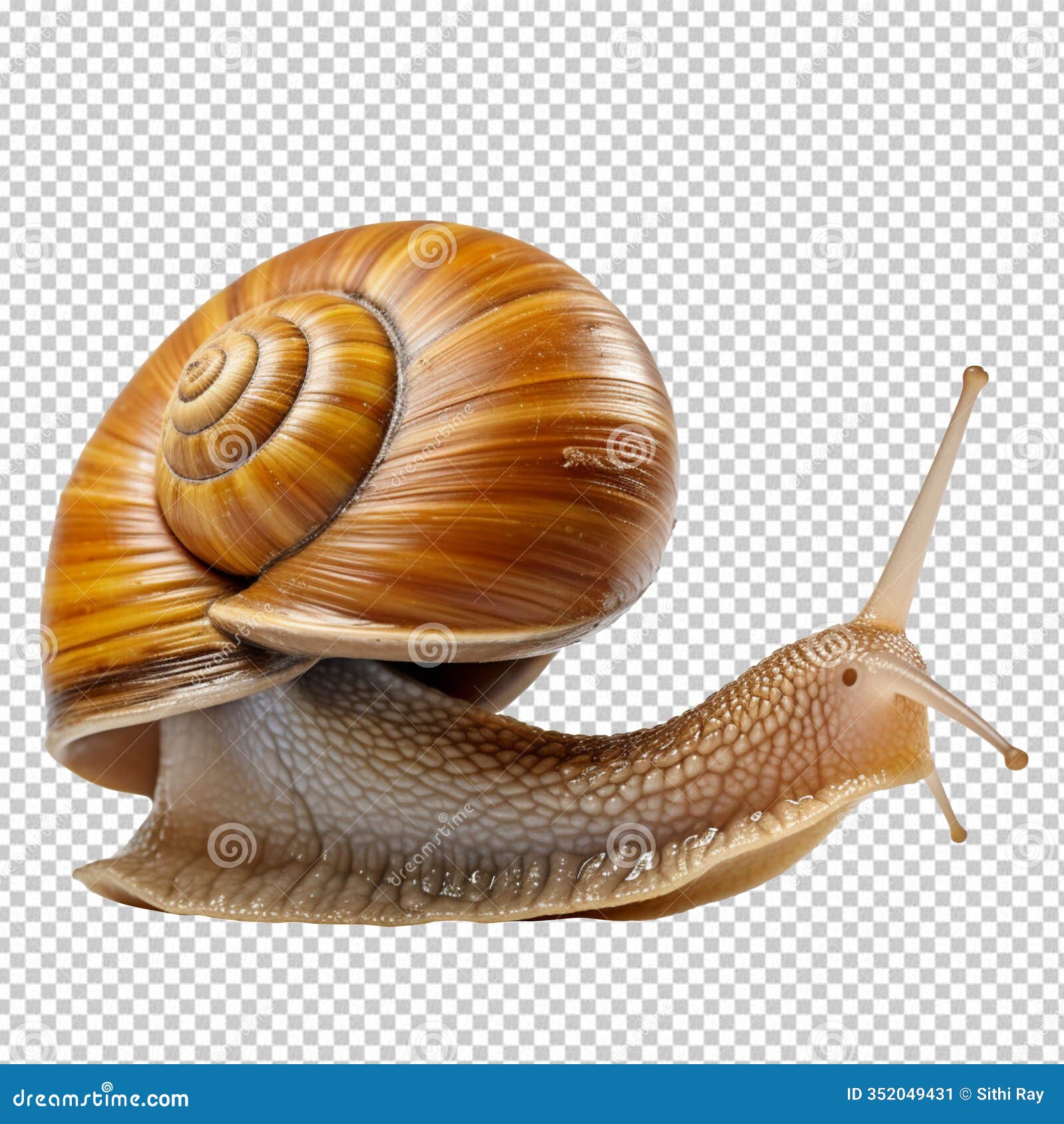 Snail Side View Isolated on Transparent Background Stock Illustration ...
