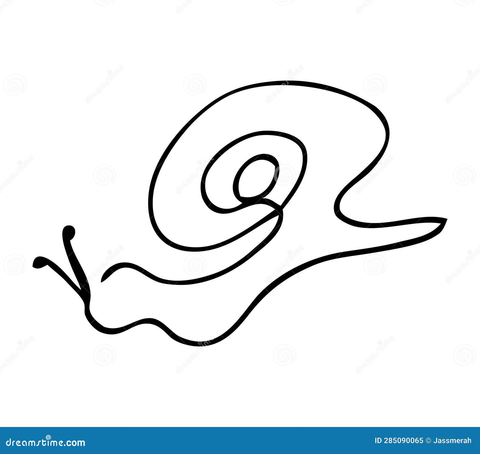 Snail Simple Vector Sketch Single One or Continuous Line Stock Vector ...