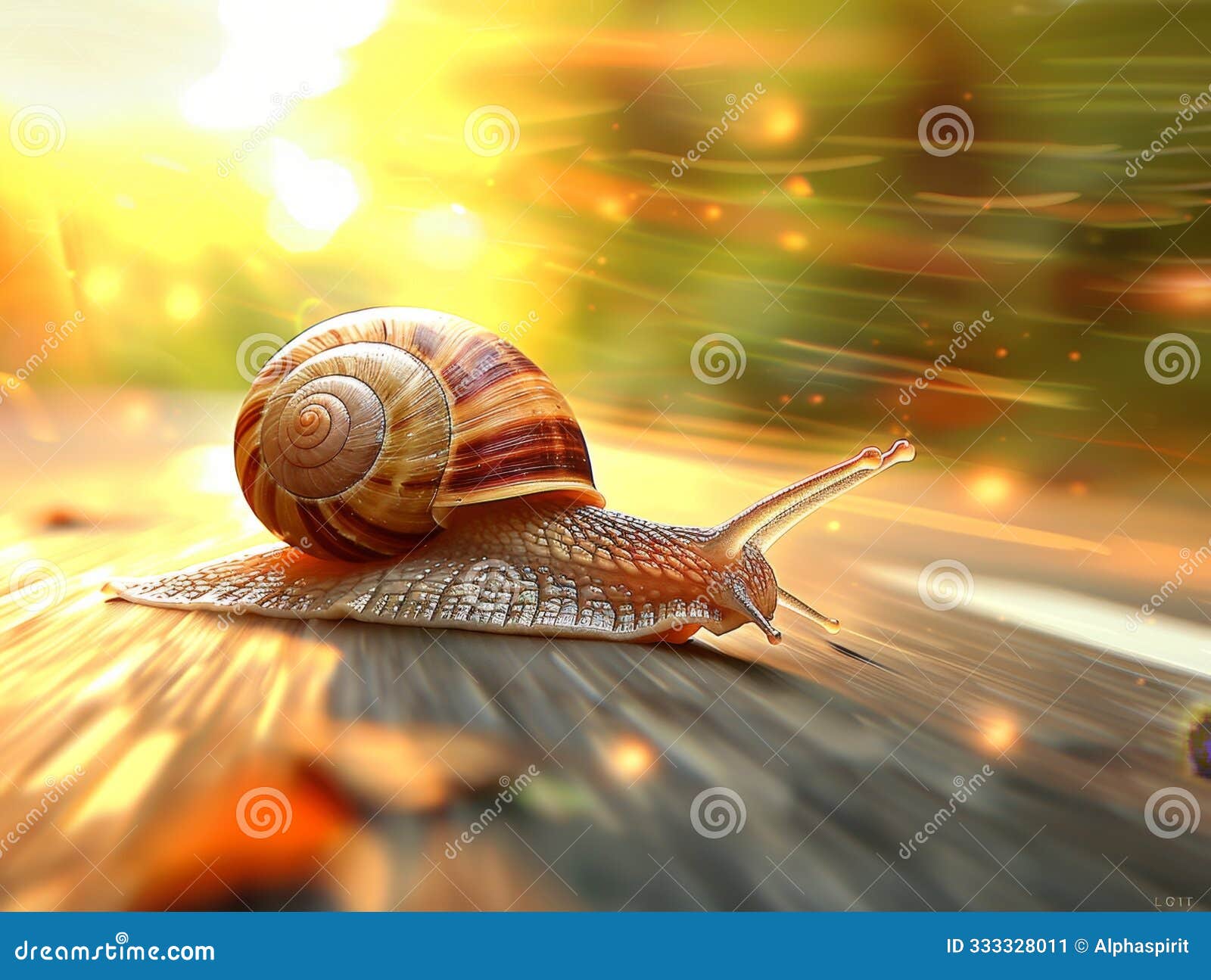 Snail Sliding on a Road at Sunset with Motion Blur Stock Image - Image ...