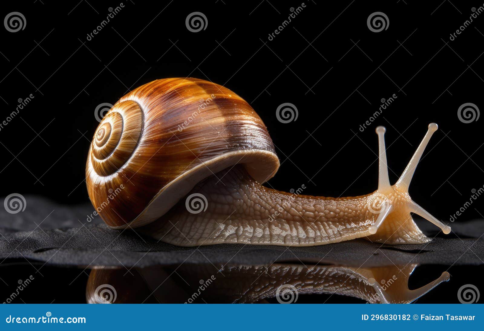 Snail Sliding on a Smooth -Generative Ai Stock Photo - Image of ...