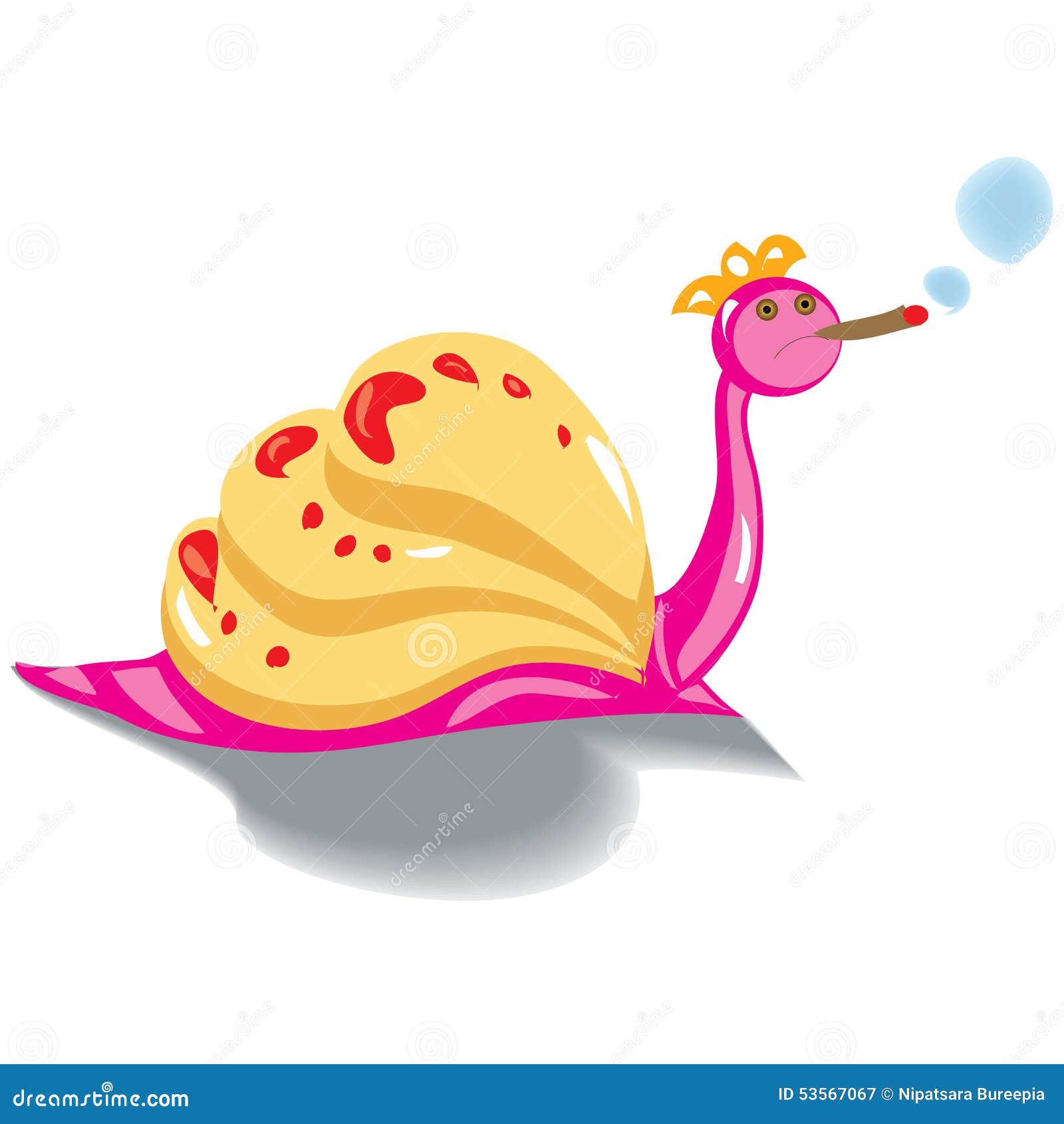 Snail smoking a pipe stock vector. Illustration of funny - 53567067