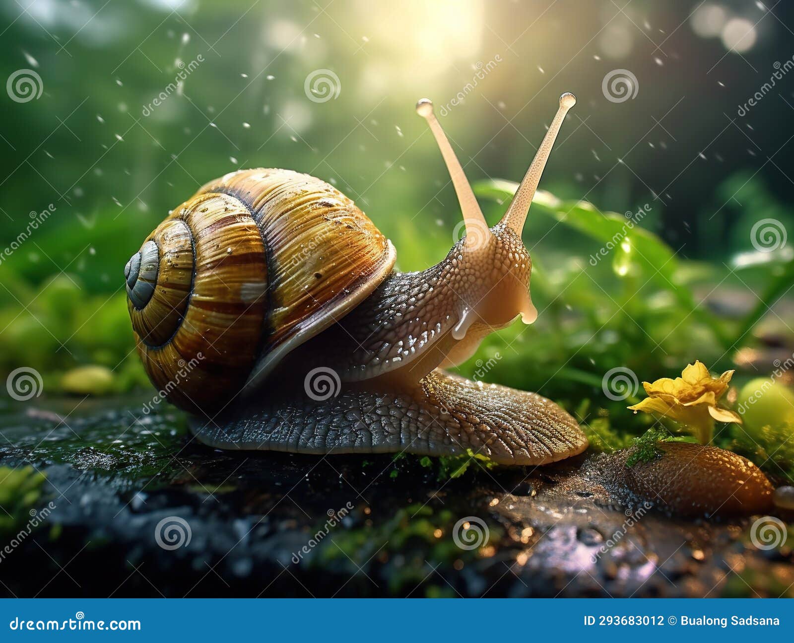 Snail stock illustration. Illustration of zoom, wildlife - 293683012