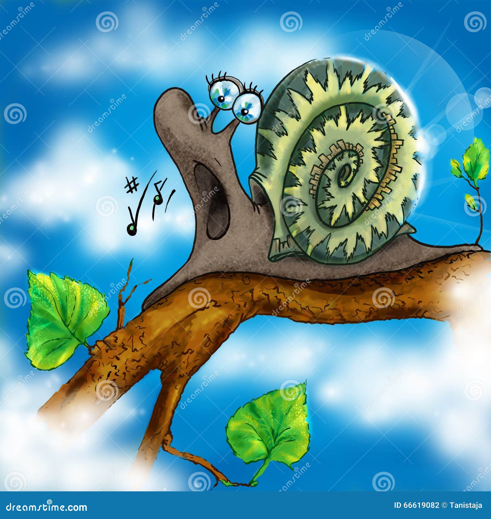 Snail song stock illustration. Illustration of song, snail - 66619082