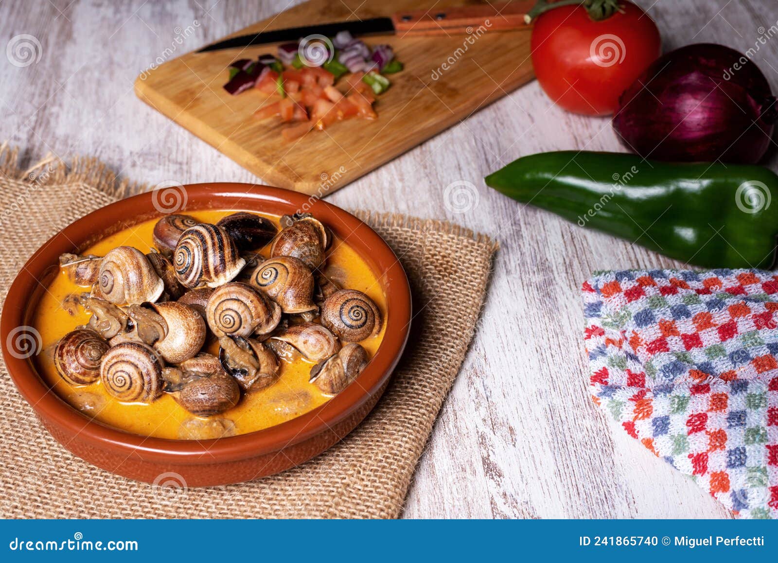 Snail stew stock photo. Image of saute, table, kitchen - 241865740