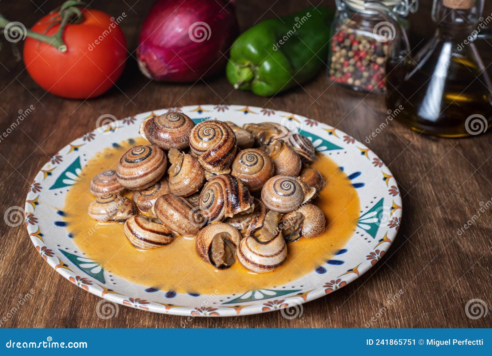 Snail stew, stock image. Image of saute, ingredients - 241865751