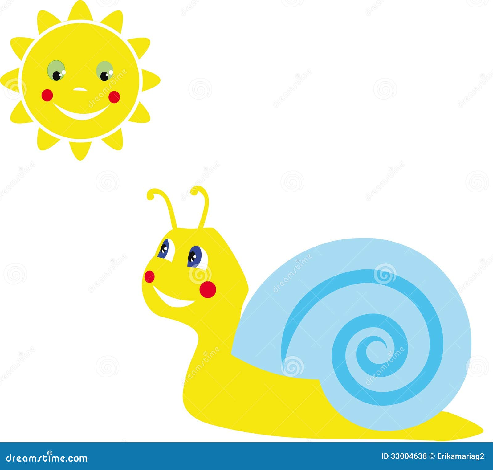 Snail and sun stock vector. Illustration of cartoon, smile - 33004638