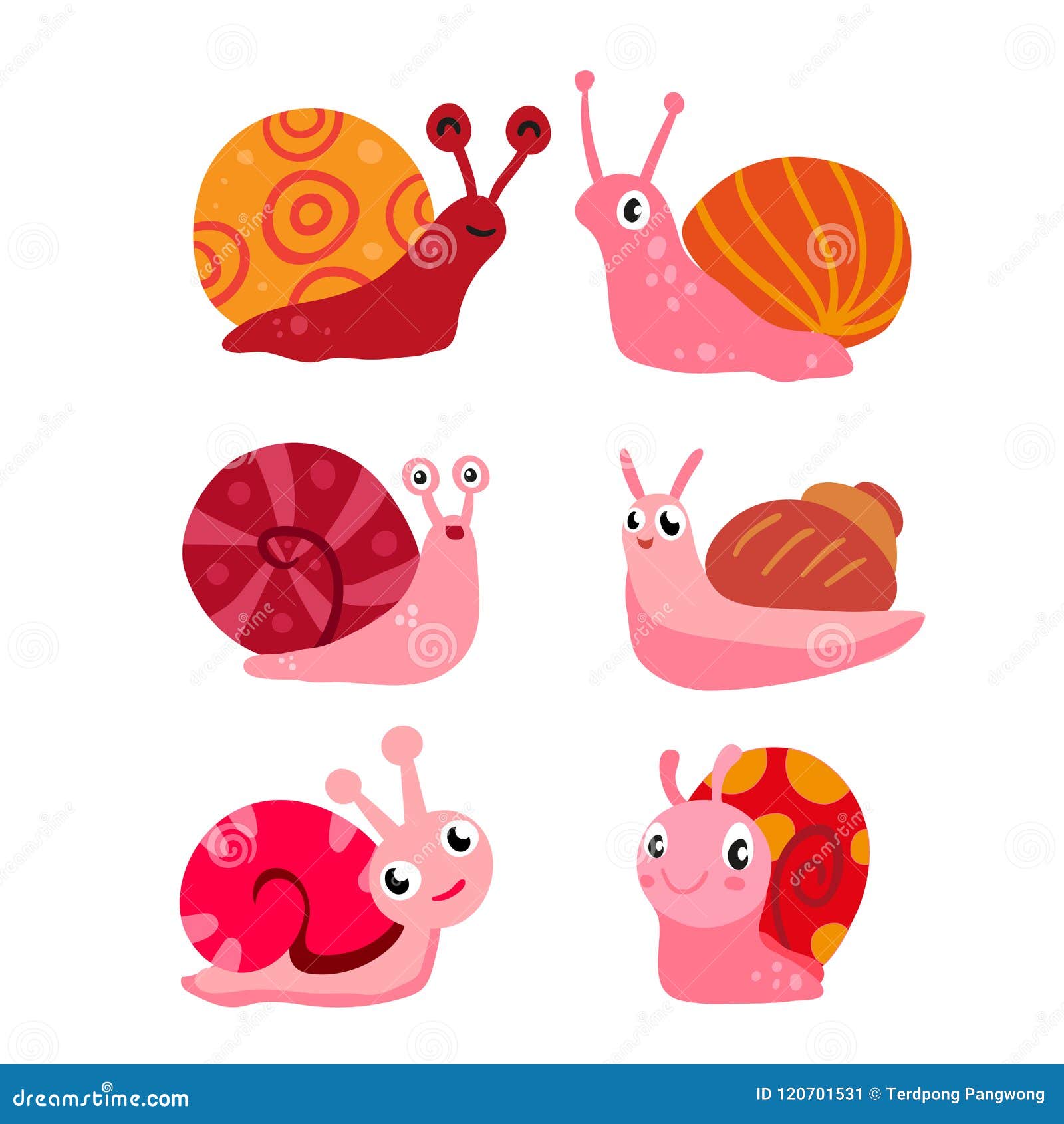 Snail Vector Collection Design Stock Illustration - Illustration of ...