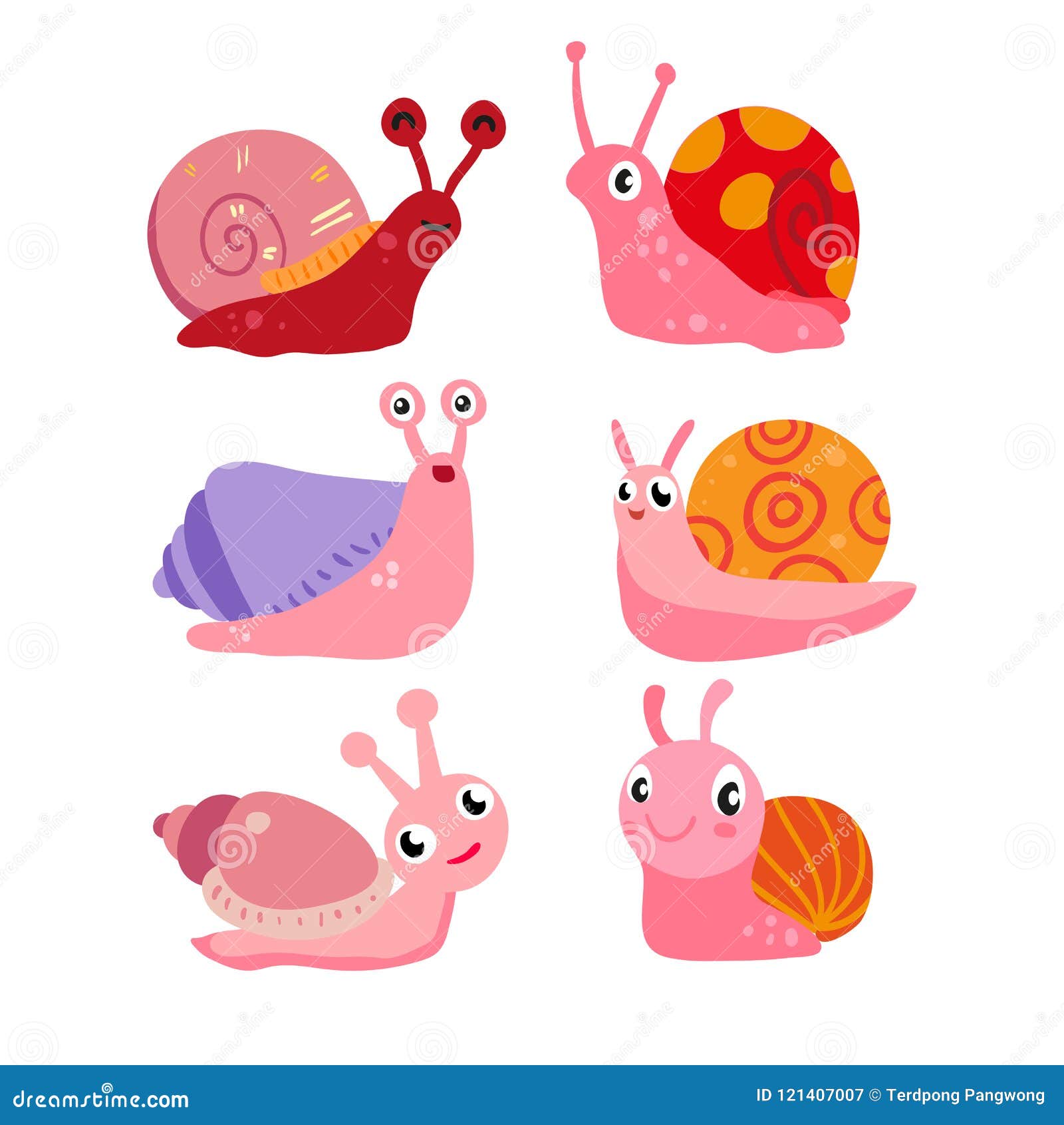 Snail Vector Collection Design Stock Vector - Illustration of color ...