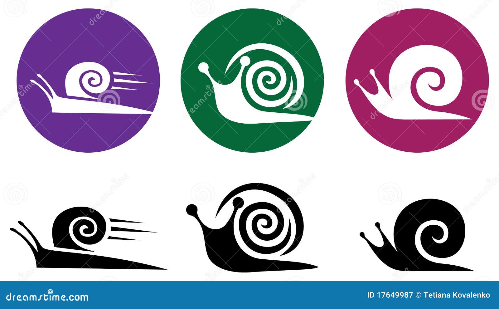 Snail. Vector icon set. stock vector. Illustration of meander - 17649987