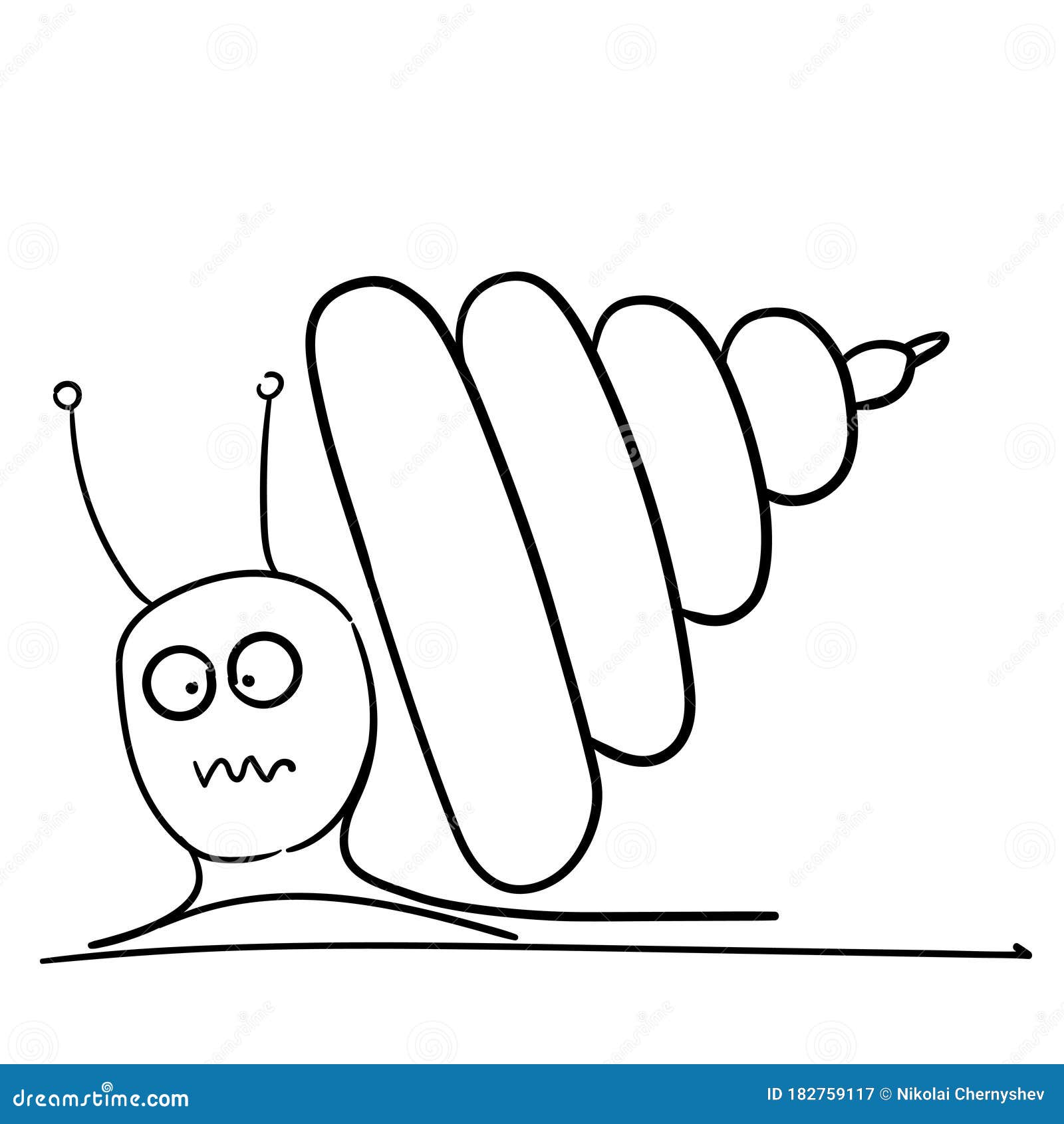 Snail Vector Line Wit Front House Spiral Cone Stock Vector ...