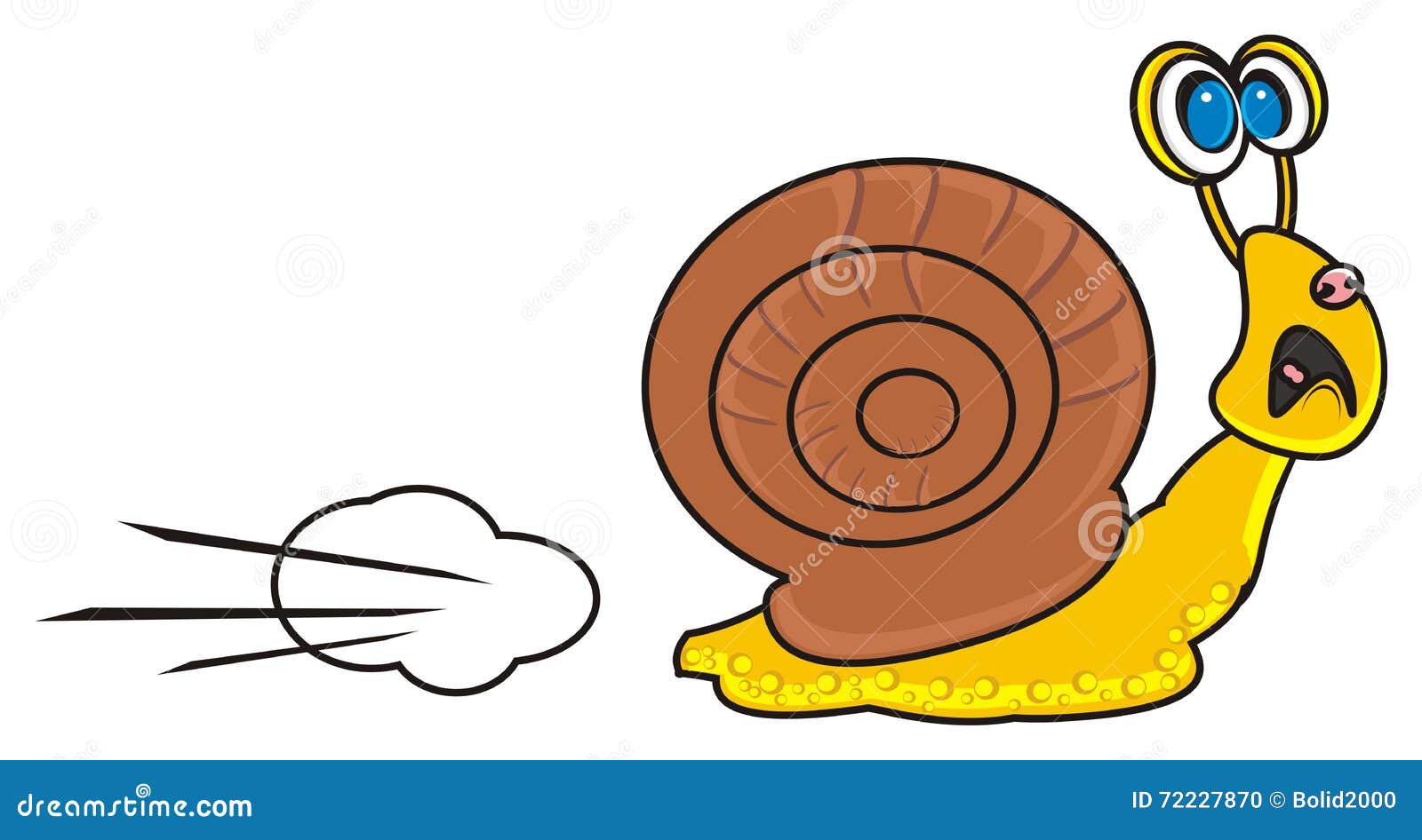 Snail was scared stock illustration. Illustration of moisture - 72227870