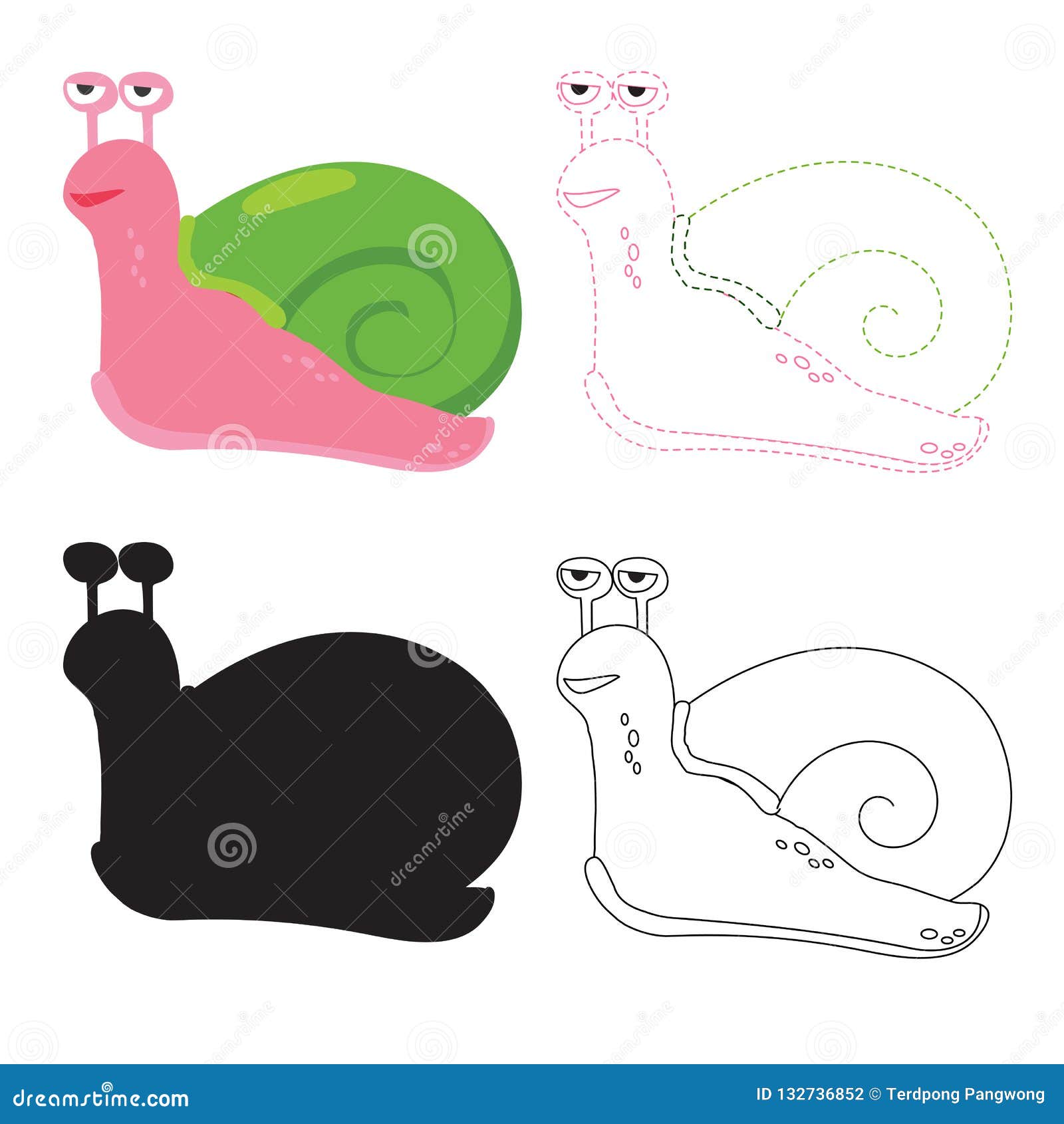 Snail Worksheet Vector Design for Kid Stock Vector - Illustration of ...