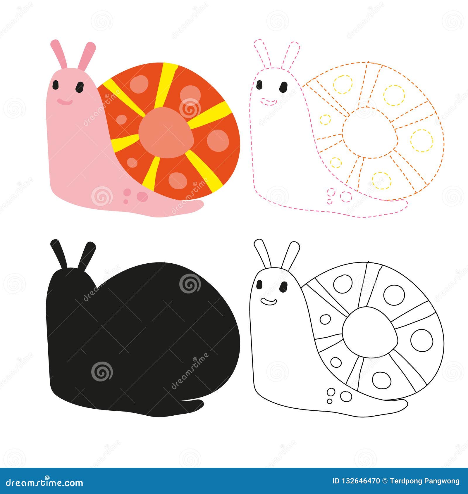 Snail Worksheet Vector Design Stock Vector - Illustration of draw ...