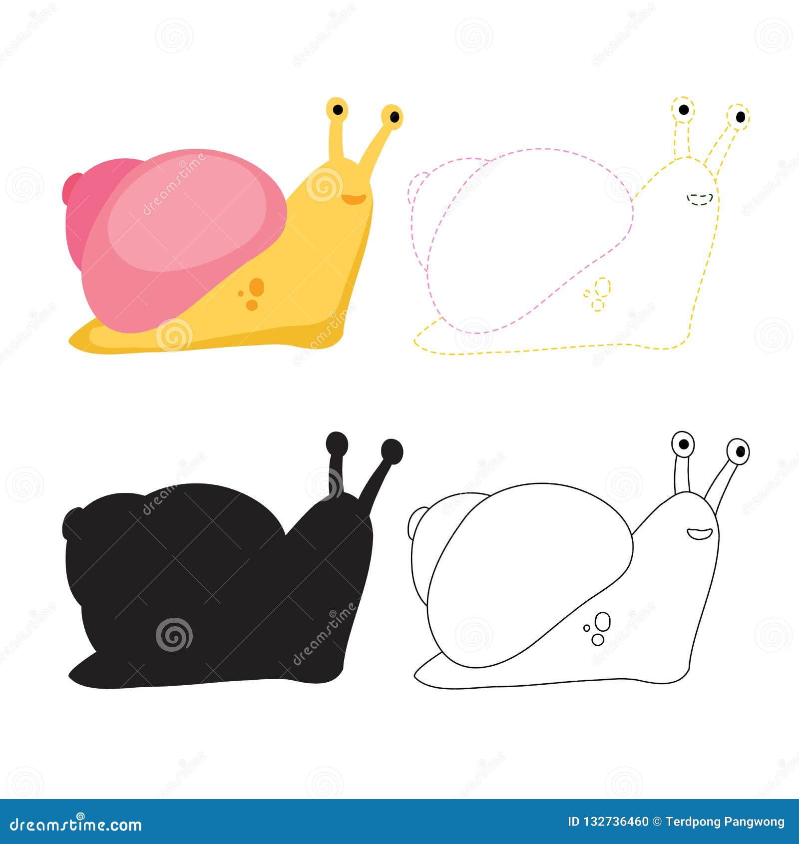 Snail Worksheet Vector Design Stock Vector - Illustration of education ...
