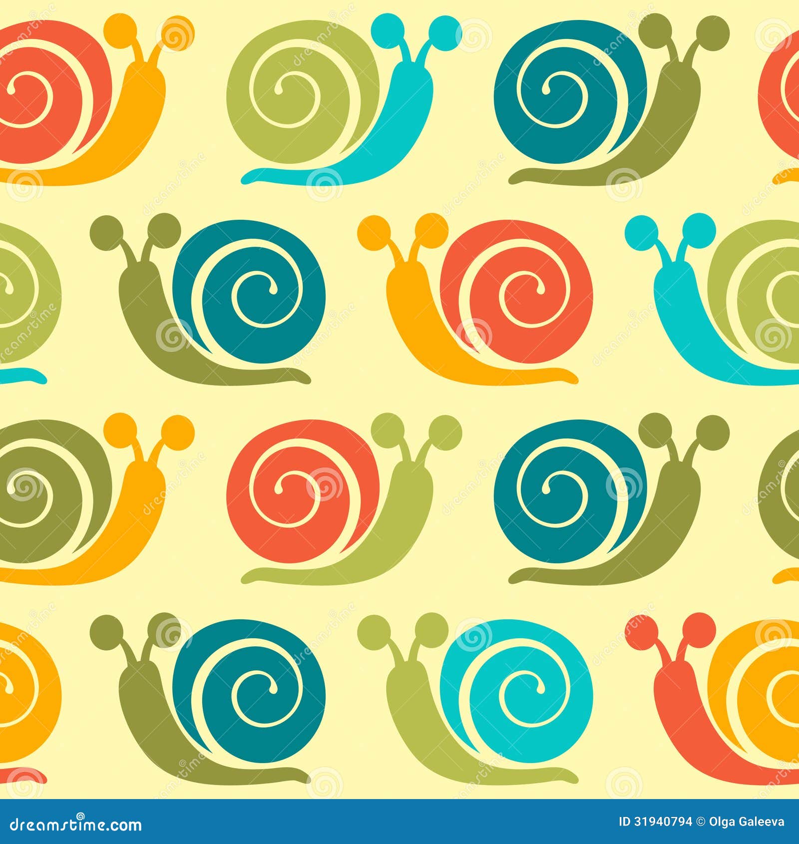 Snails pattern stock vector. Illustration of childish - 31940794