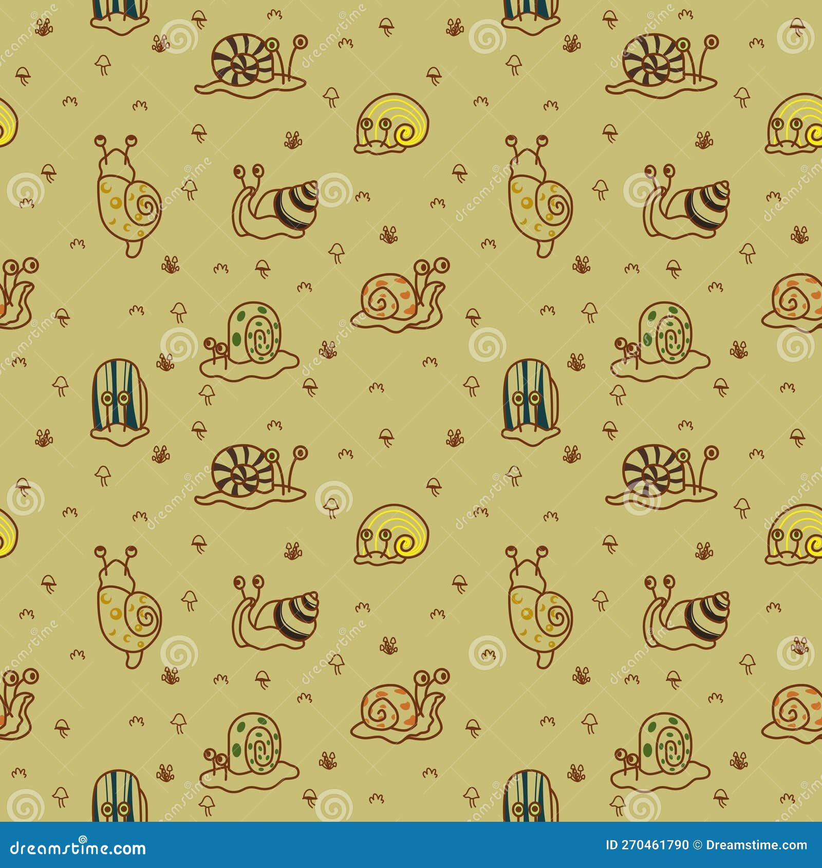 Snails Pattern Vector Background Stock Illustration - Illustration of ...