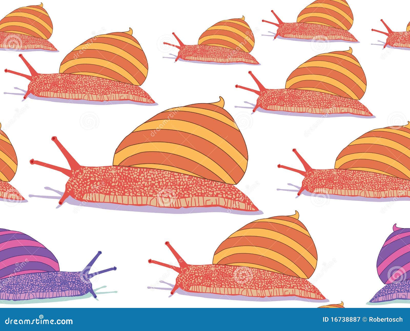 Snails seamless pattern stock vector. Illustration of fabric - 16738887