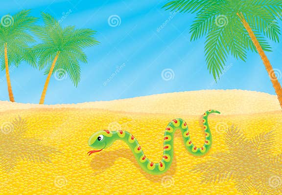 Snake stock illustration. Illustration of cartoon, sand - 21746495