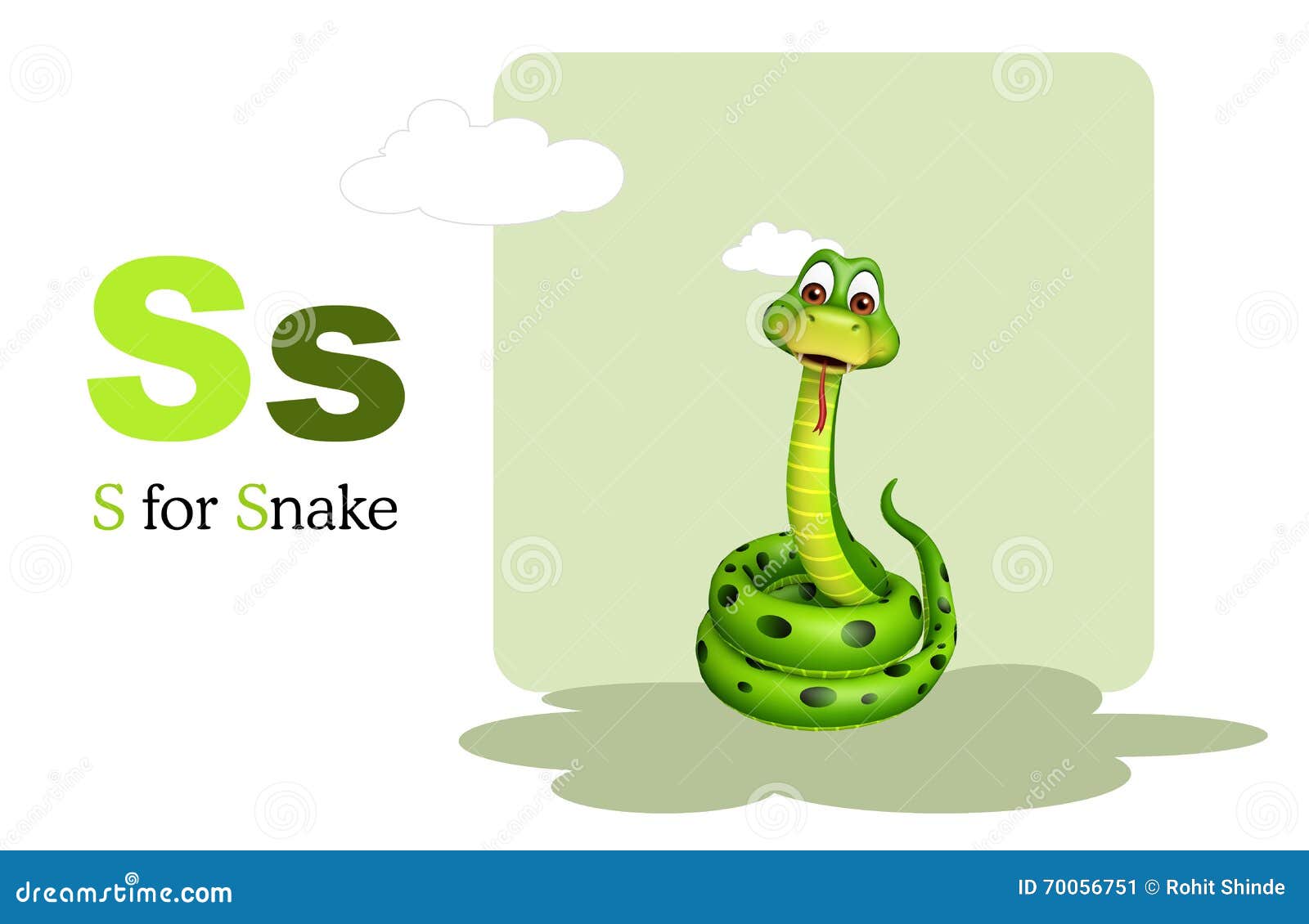 Snake with alphabet stock illustration. Illustration of cartoon - 70056751