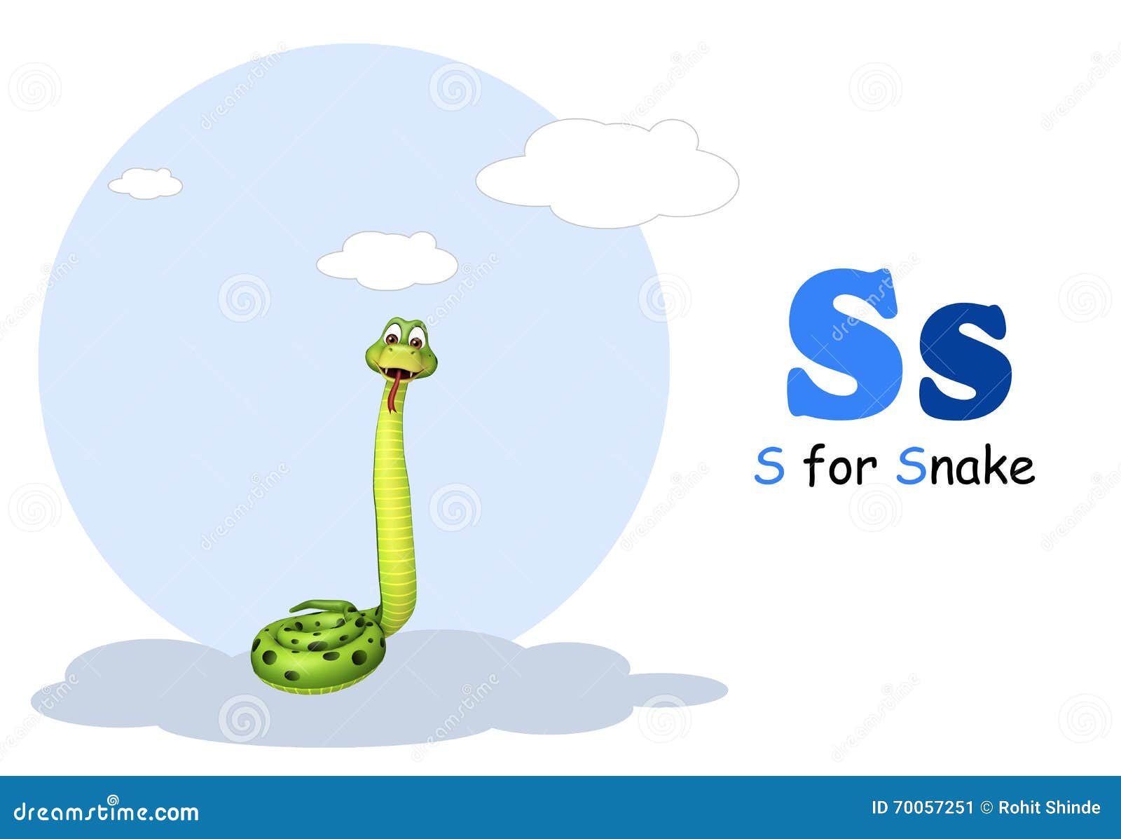 Snake with alphabet stock illustration. Illustration of lesson - 70057251