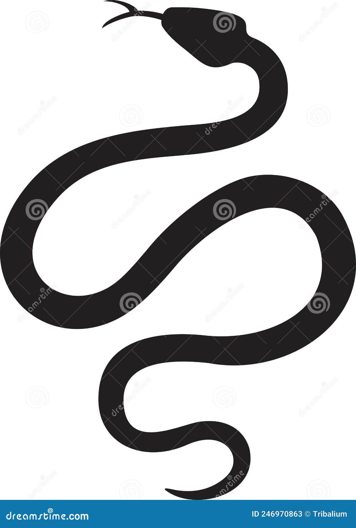 Snake animal black vector stock illustration. Illustration of animal ...