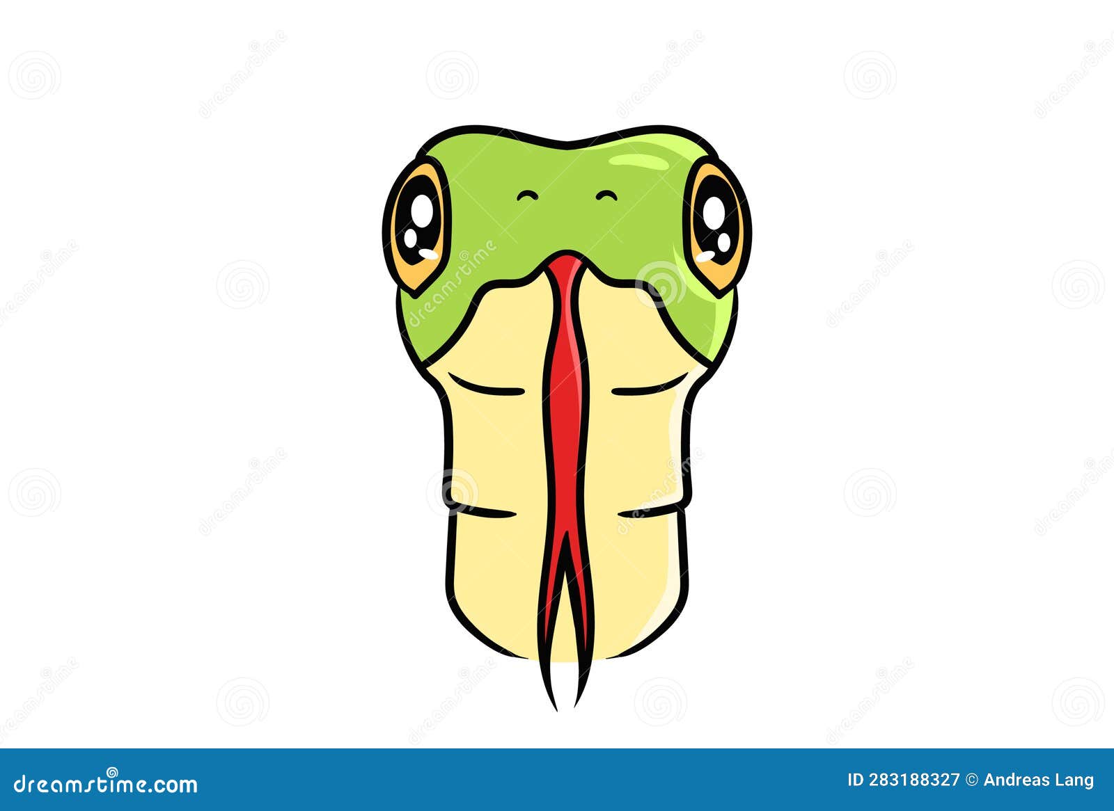 Snake Animal Head Cartoon Wildlife Face Character Art Stock ...