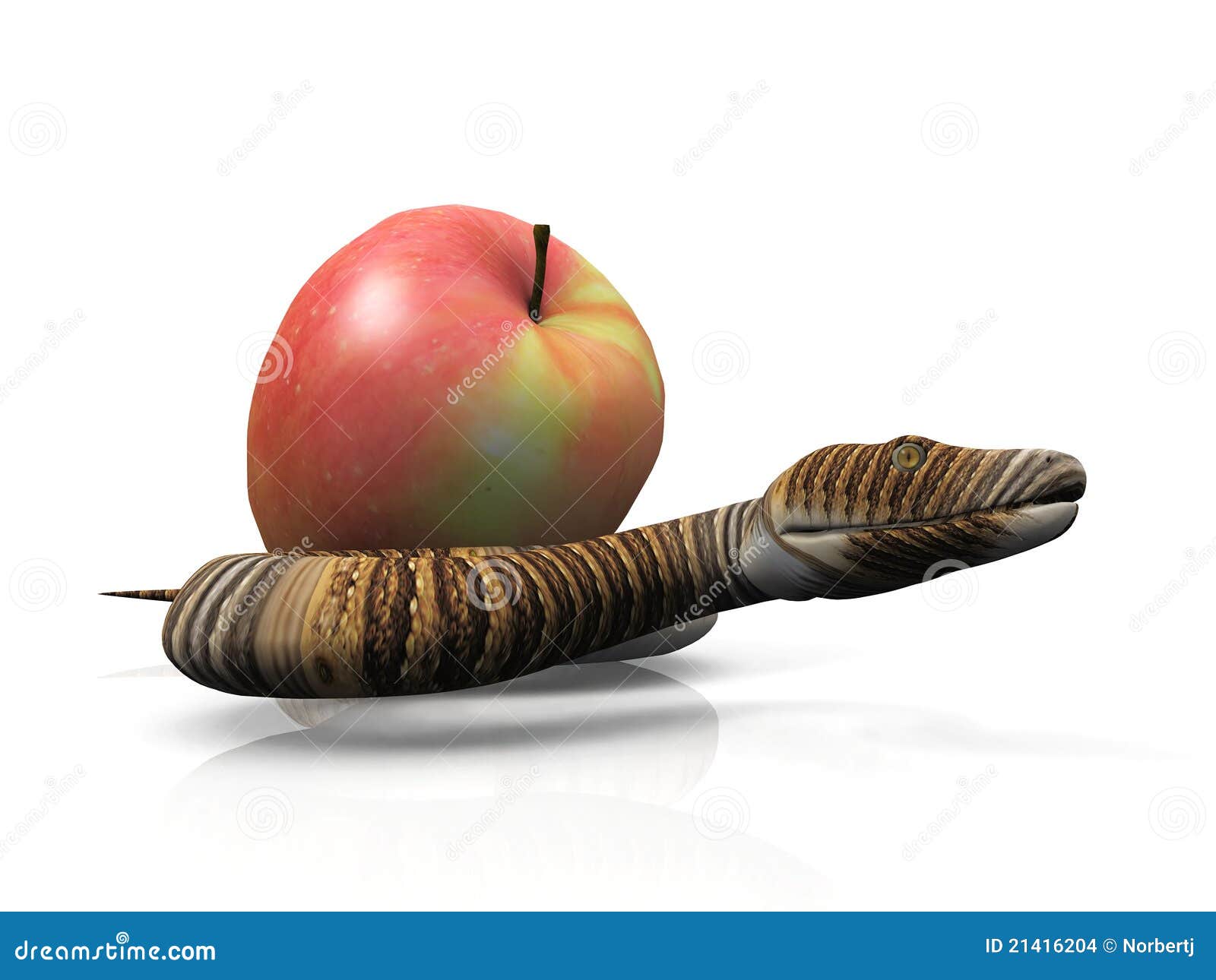 Snake and apple stock illustration. Illustration of python - 21416204