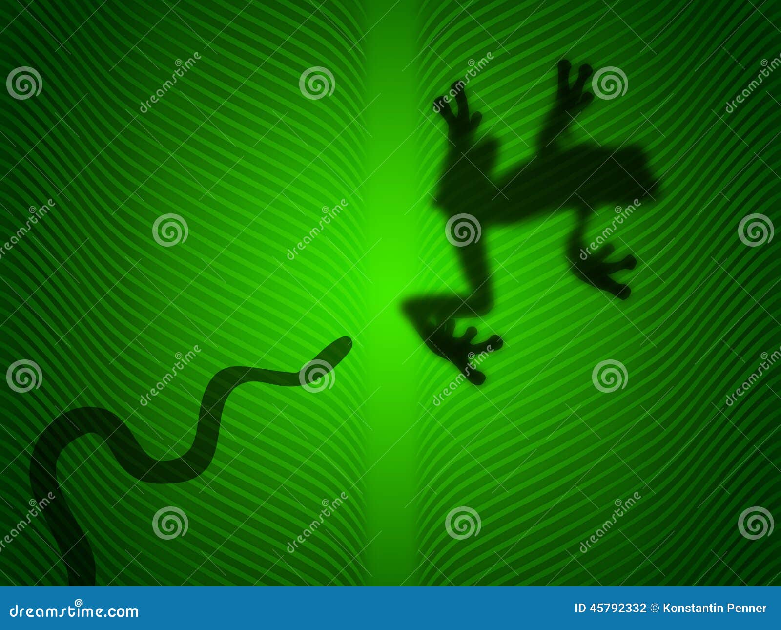 Snake attack a tree frog stock illustration. Illustration of danger ...