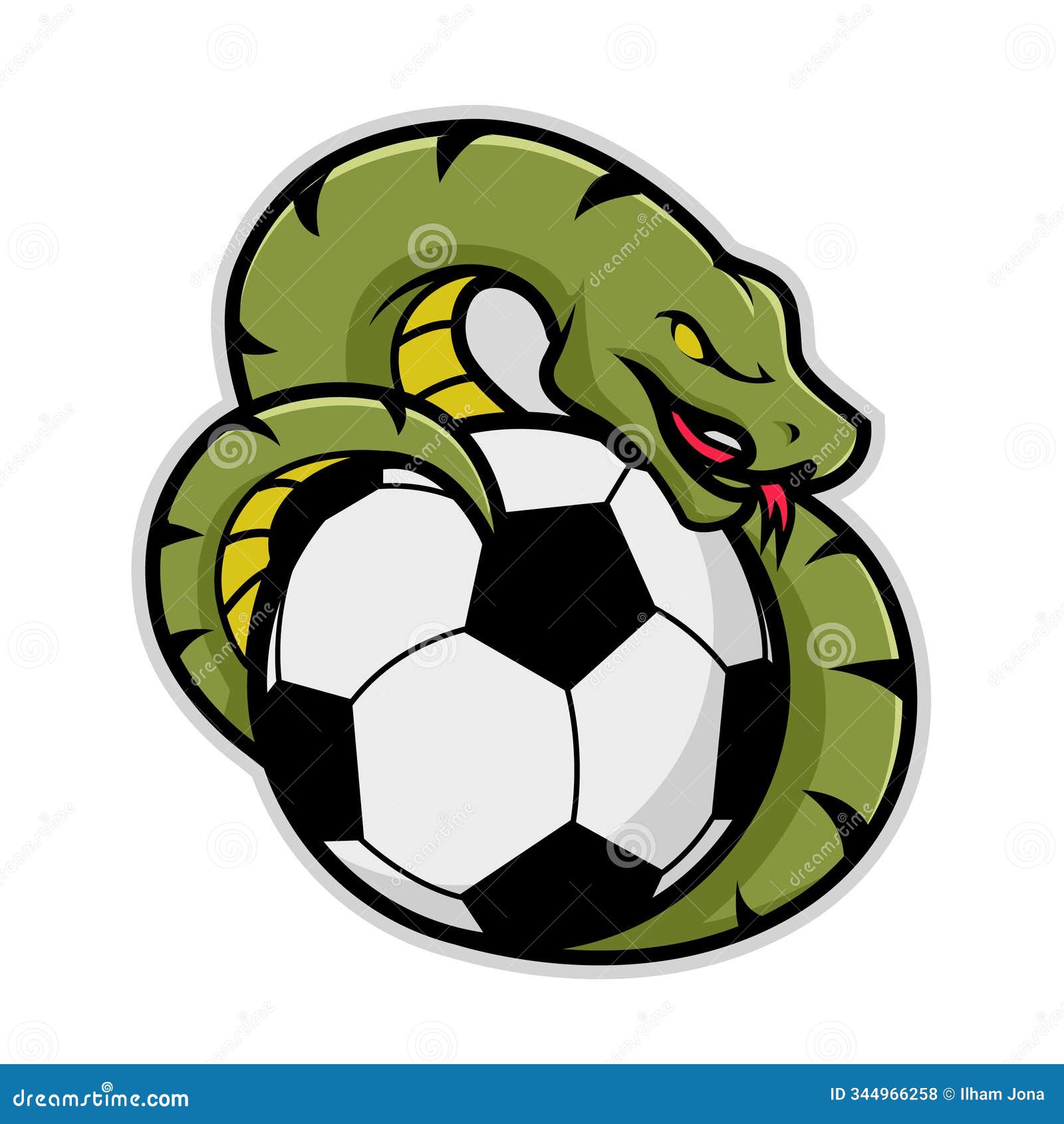 Snake and Ball Mascot Logo Illustration Stock Illustration ...